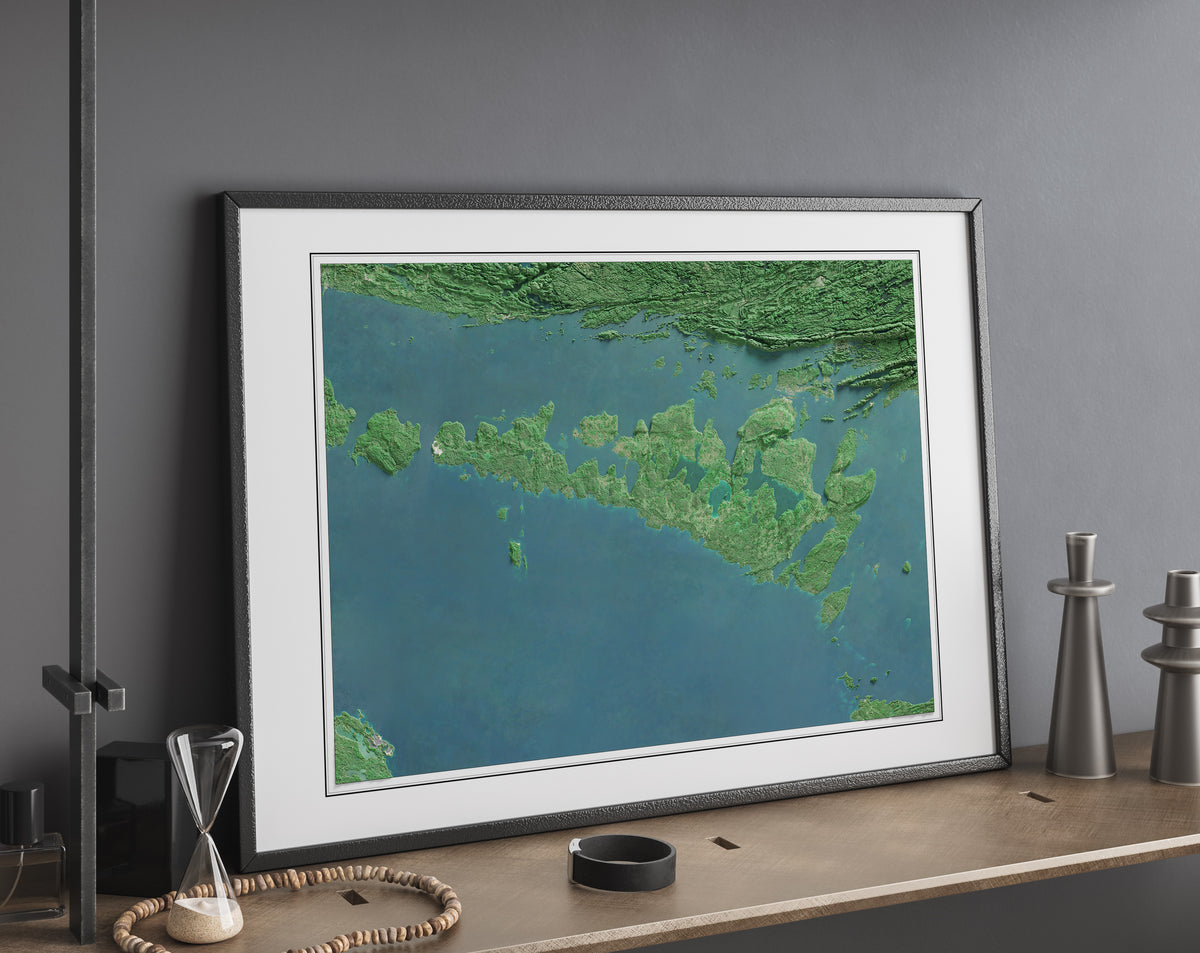 Manitoulin Island Imagery Shaded Relief – Visual Wall Maps Studio