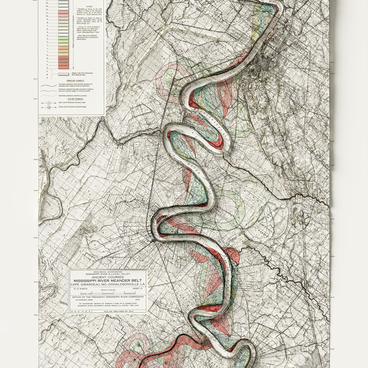 Mississippi River Meander Belt (c.1944) Plate 22 Sheet 15 (Baton Rouge ...