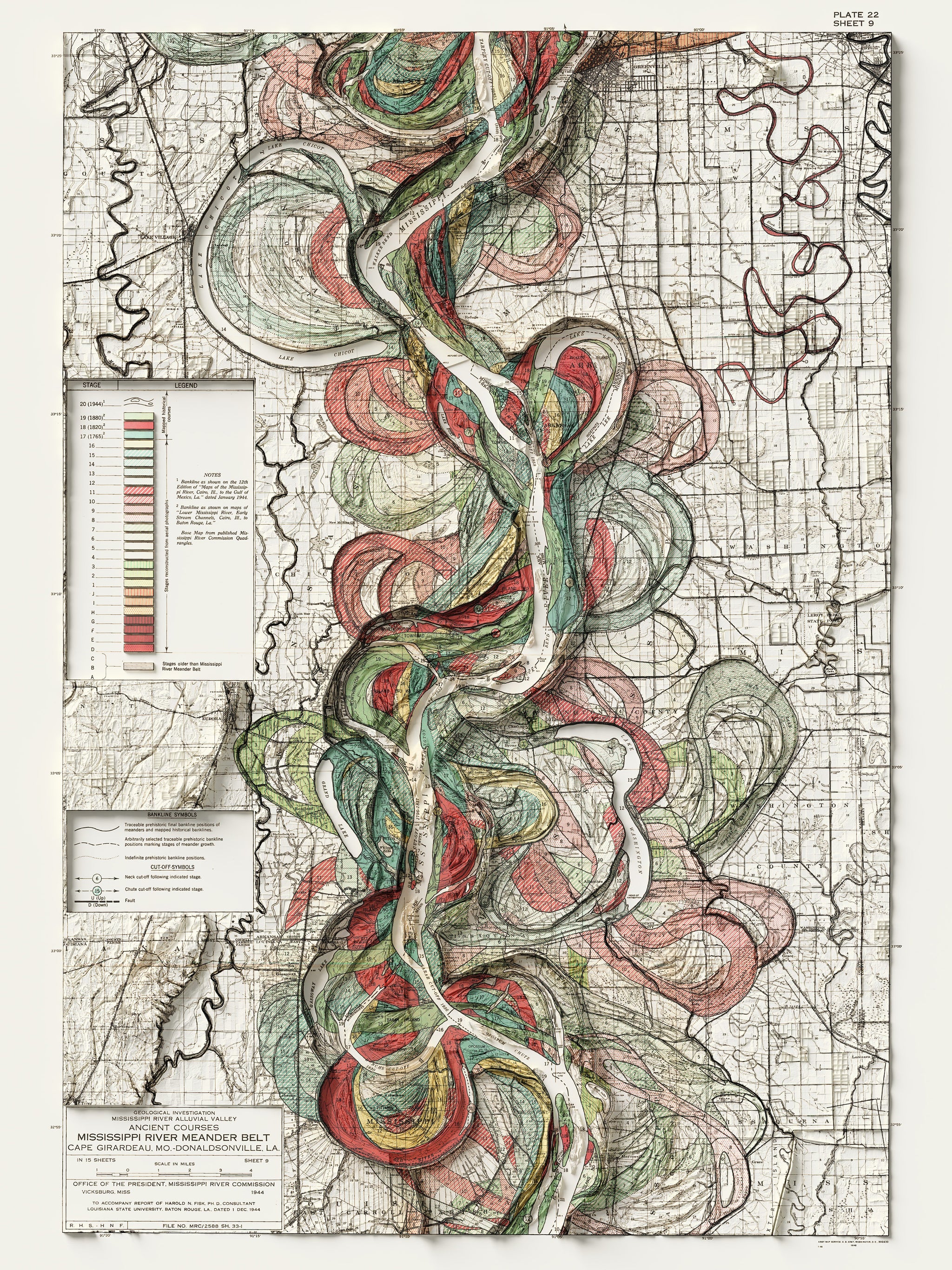 Mississippi River Meander Belt (c.1944) Plate 22 Sheet 9 – Visual Wall ...