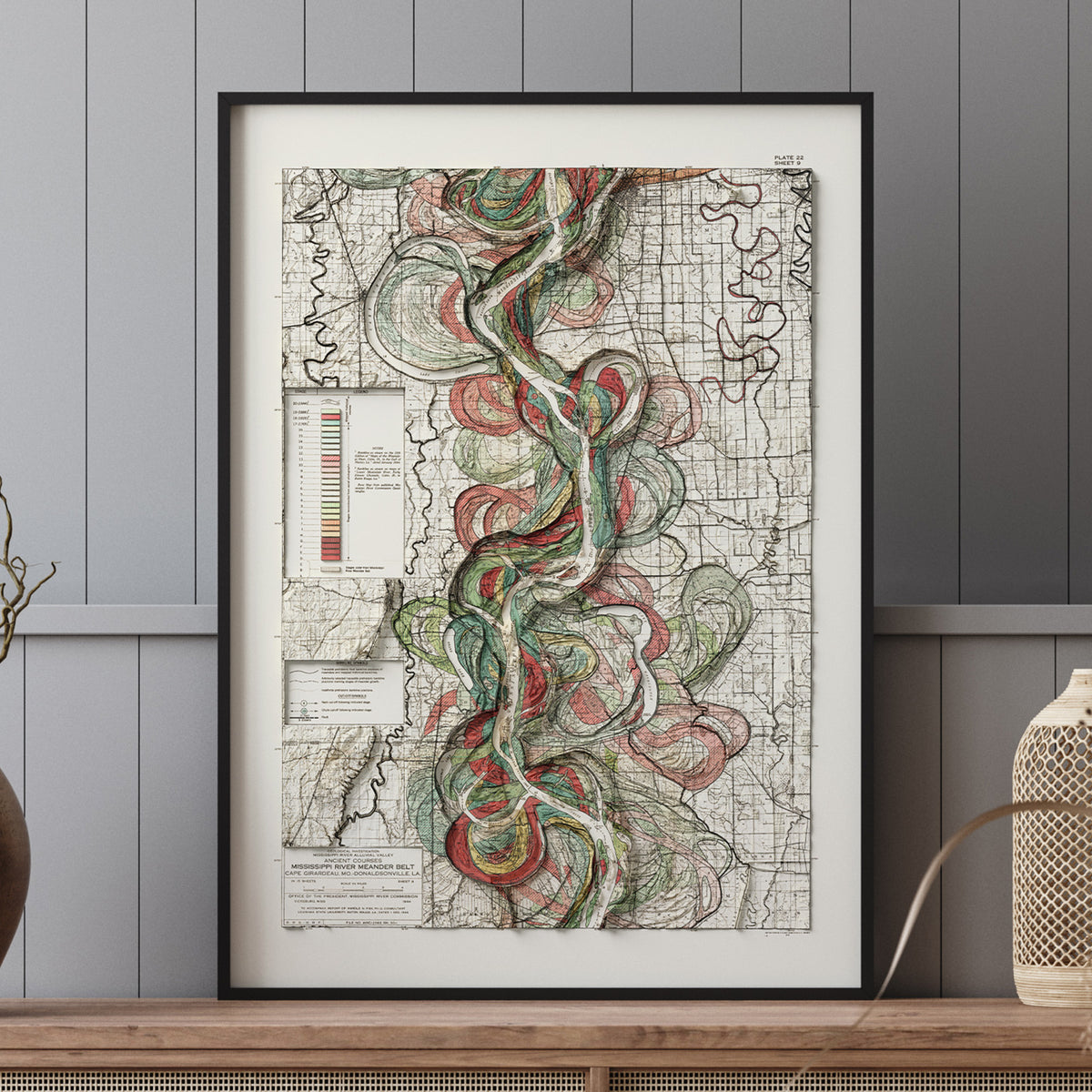Mississippi River Meander Belt (c.1944) Plate 22 Sheet 9 – Visual Wall ...