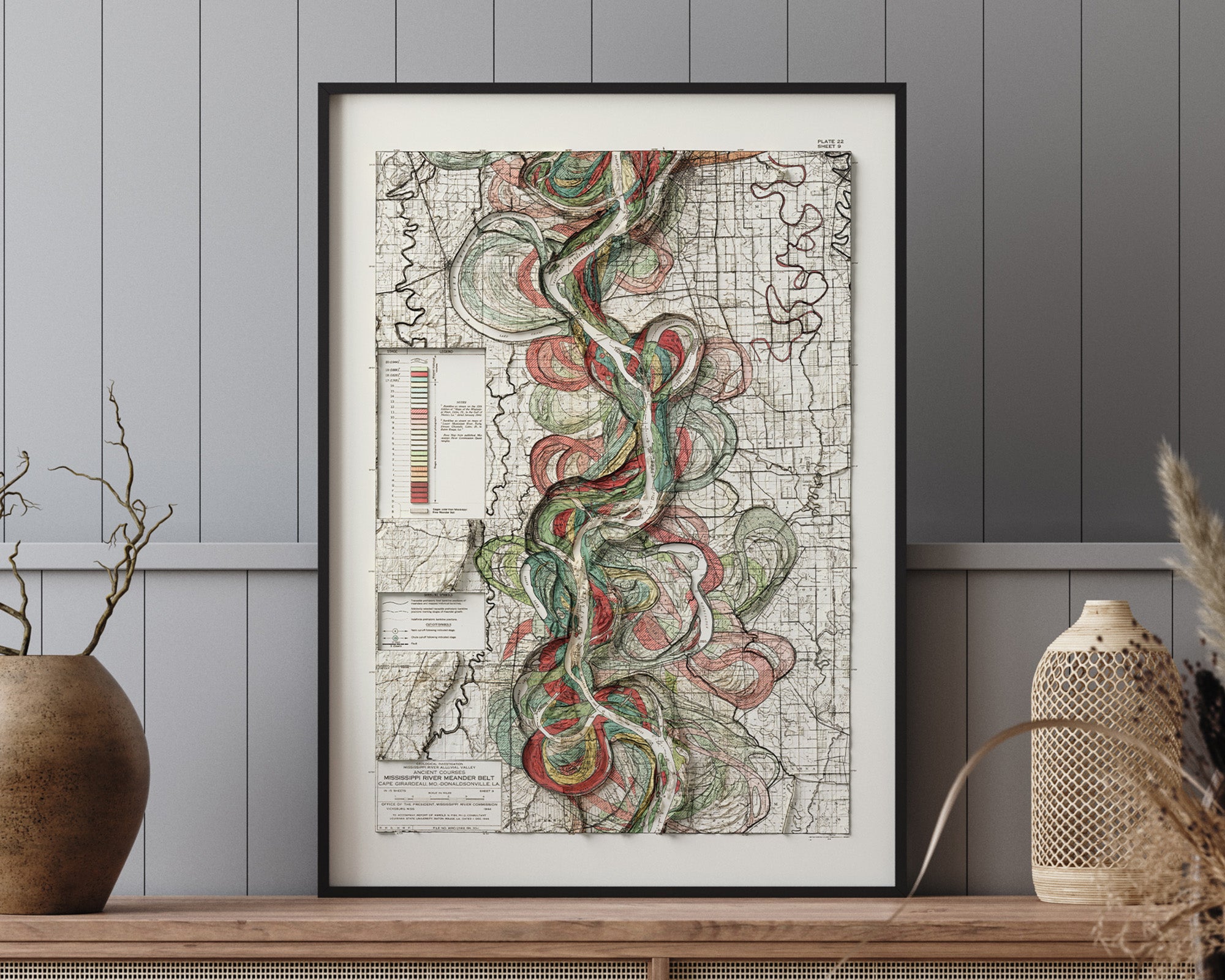 Mississippi River Meander Belt (c.1944) Plate 22 Sheet 9 – Visual Wall ...