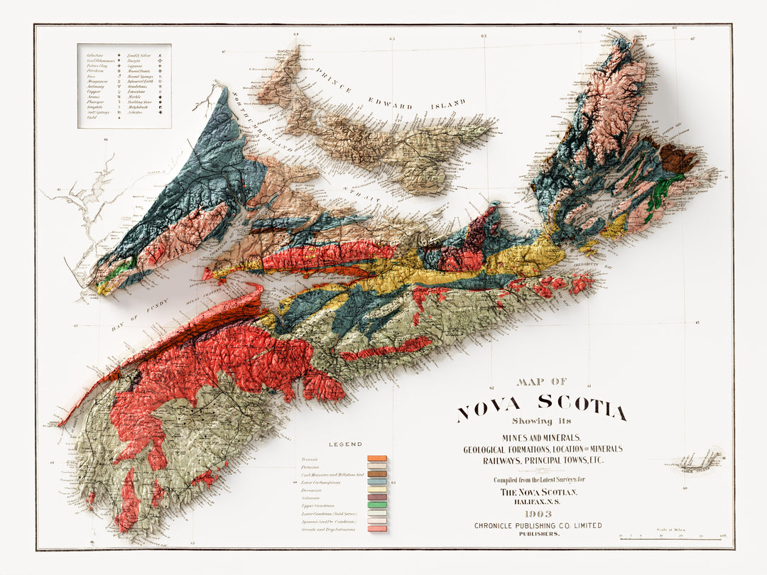 Geological Map of Nova Scotia (c.1903) – Visual Wall Maps Studio