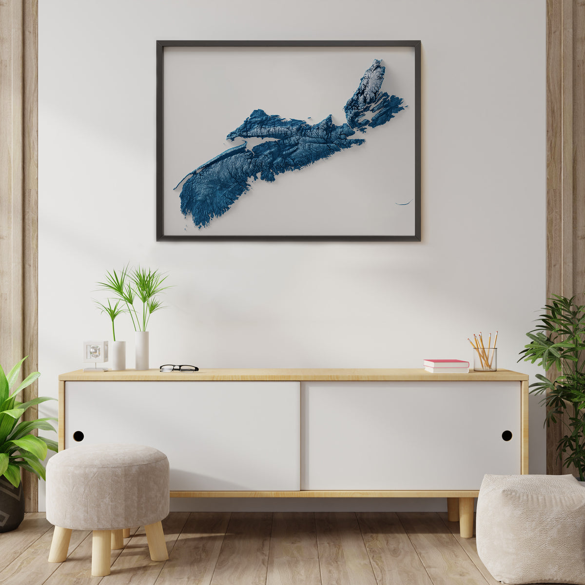 Nova Scotia Shaded Relief (5 Variations) – Visual Wall Maps Studio