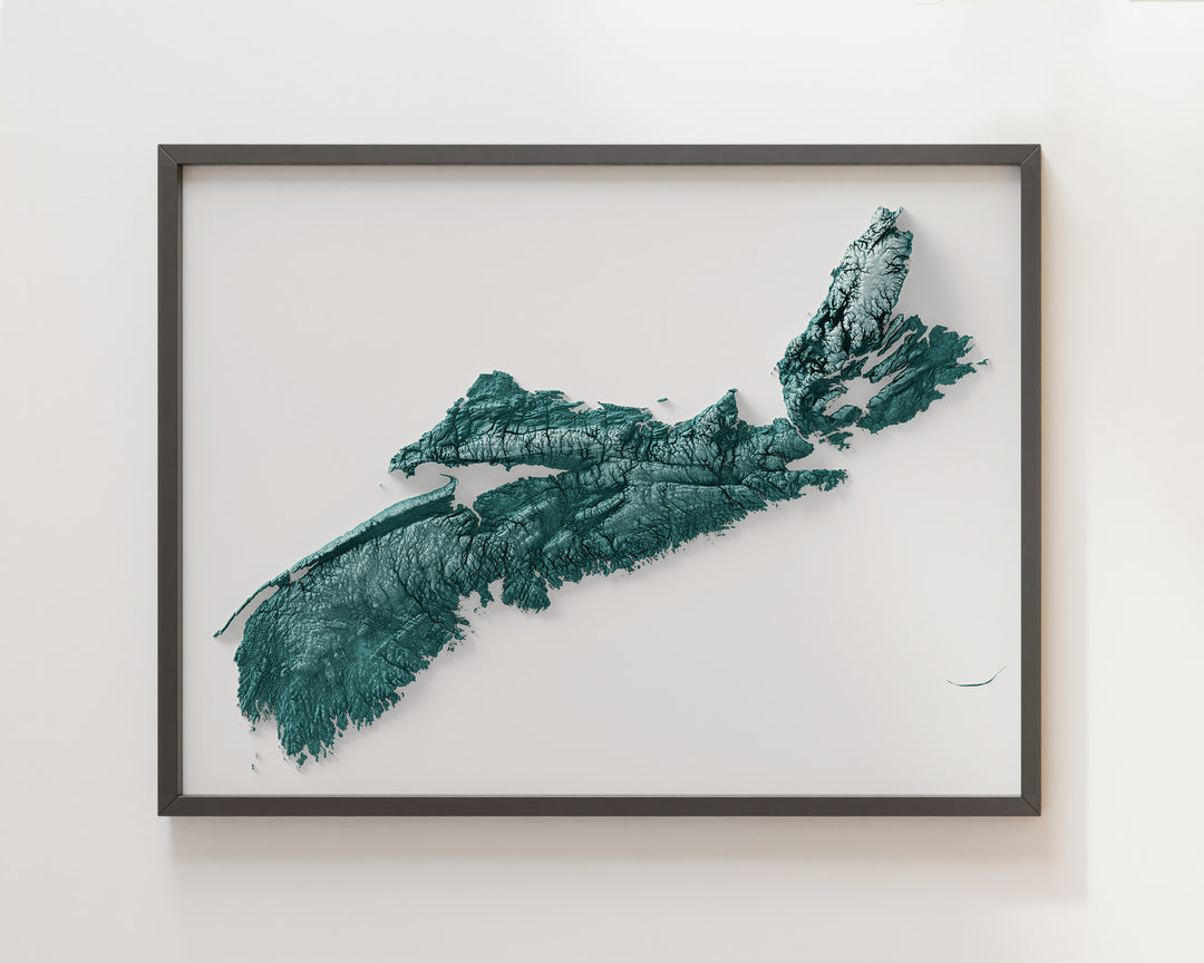 Nova Scotia Shaded Relief (5 Variations) – Visual Wall Maps Studio