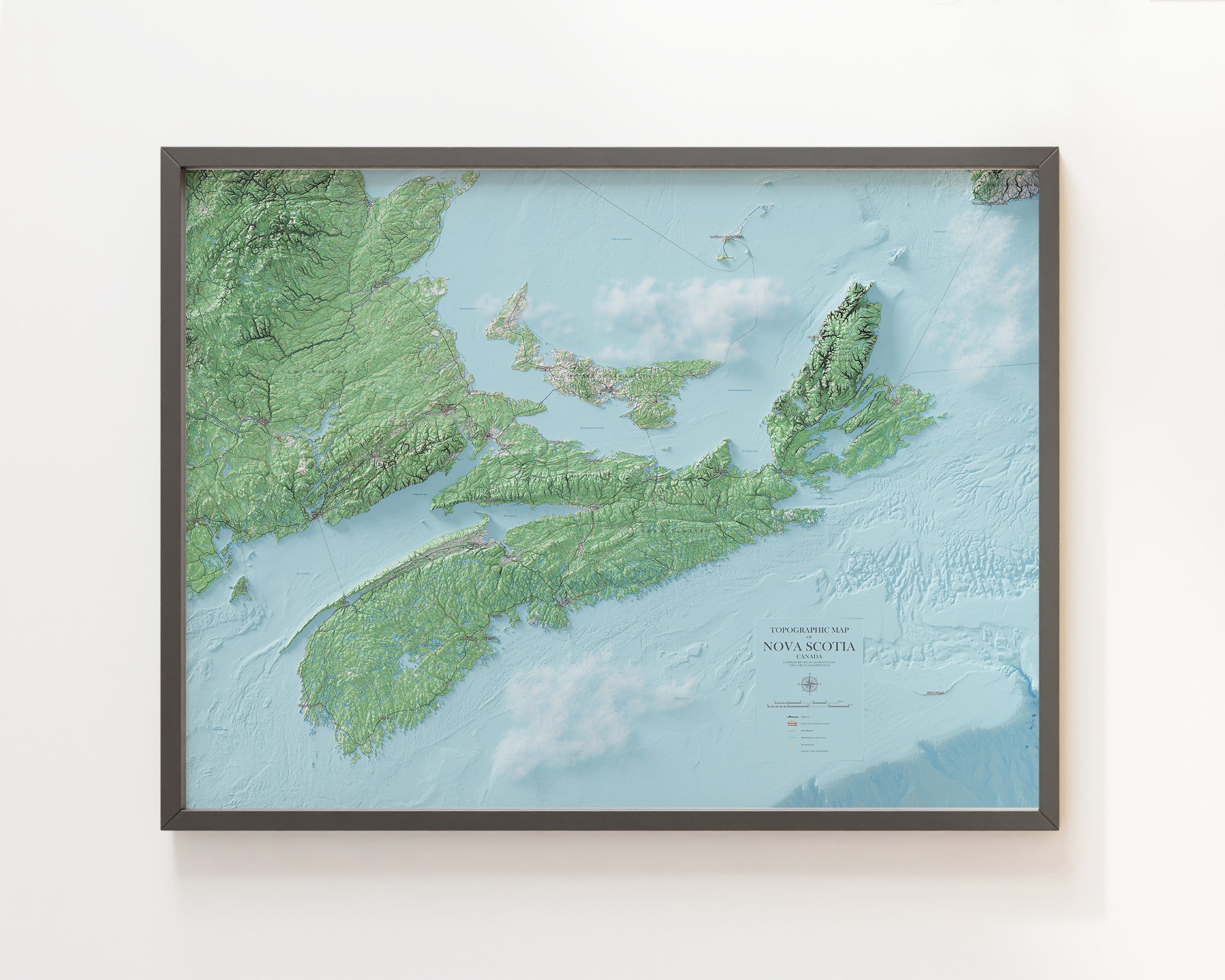 Nova Scotia Topographic Map – Visual Wall Maps Studio