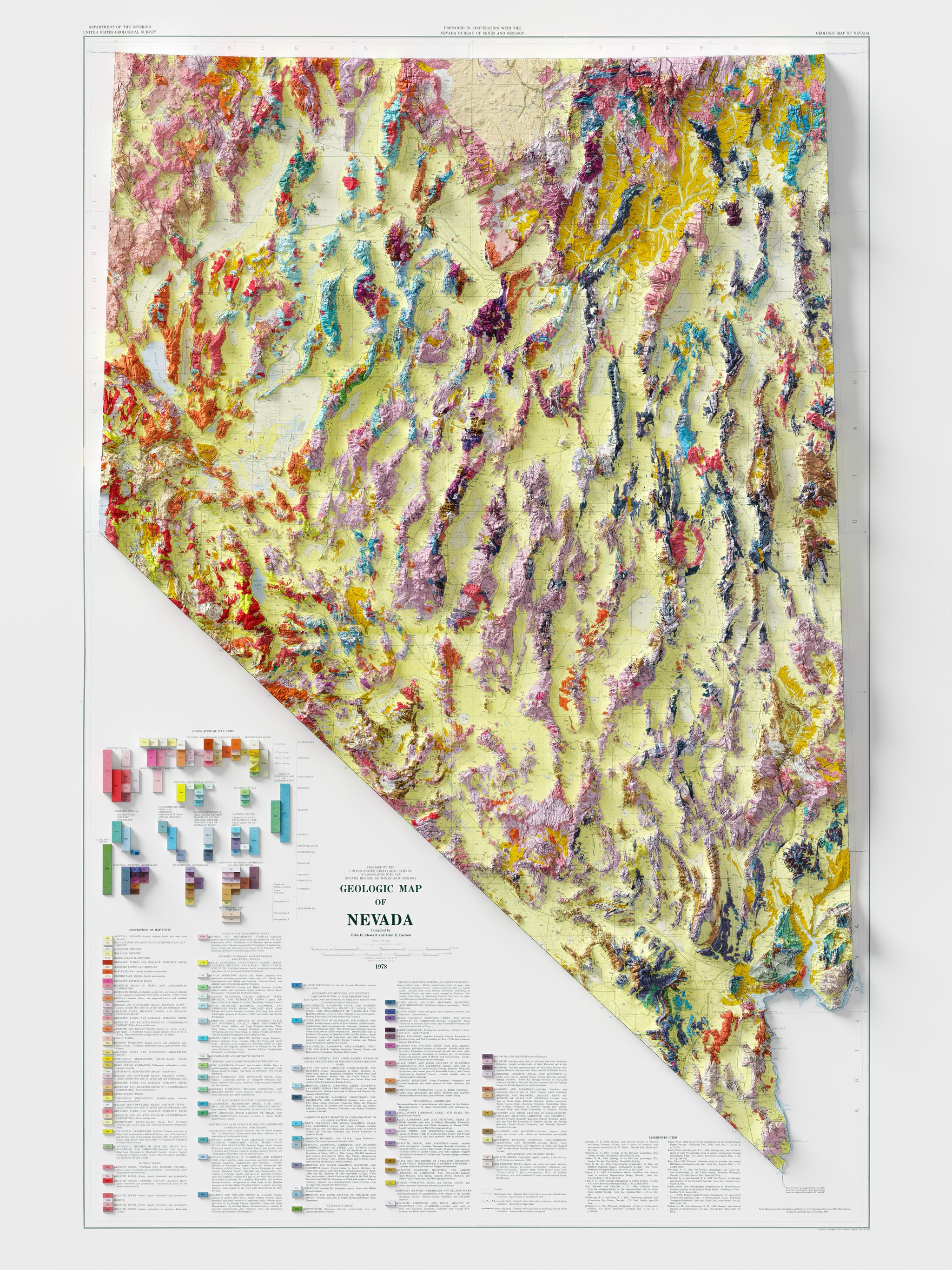 Geological Map of Nevada – Visual Wall Maps Studio