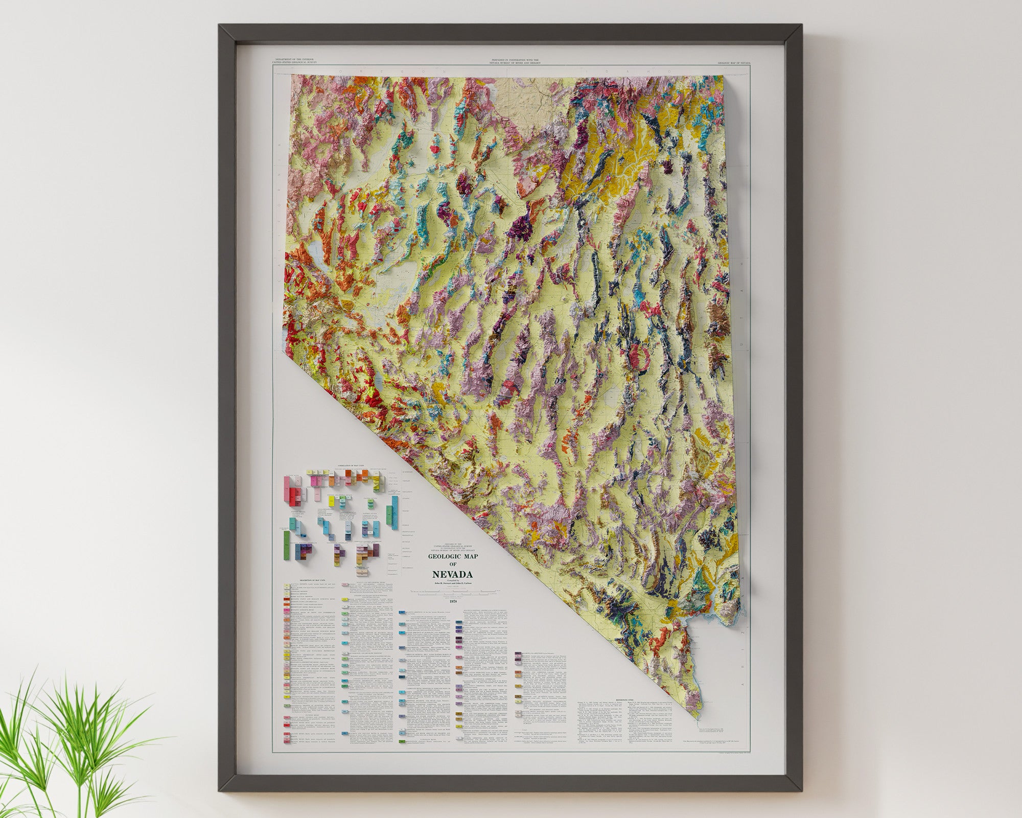 Geological Map of Nevada – Visual Wall Maps Studio
