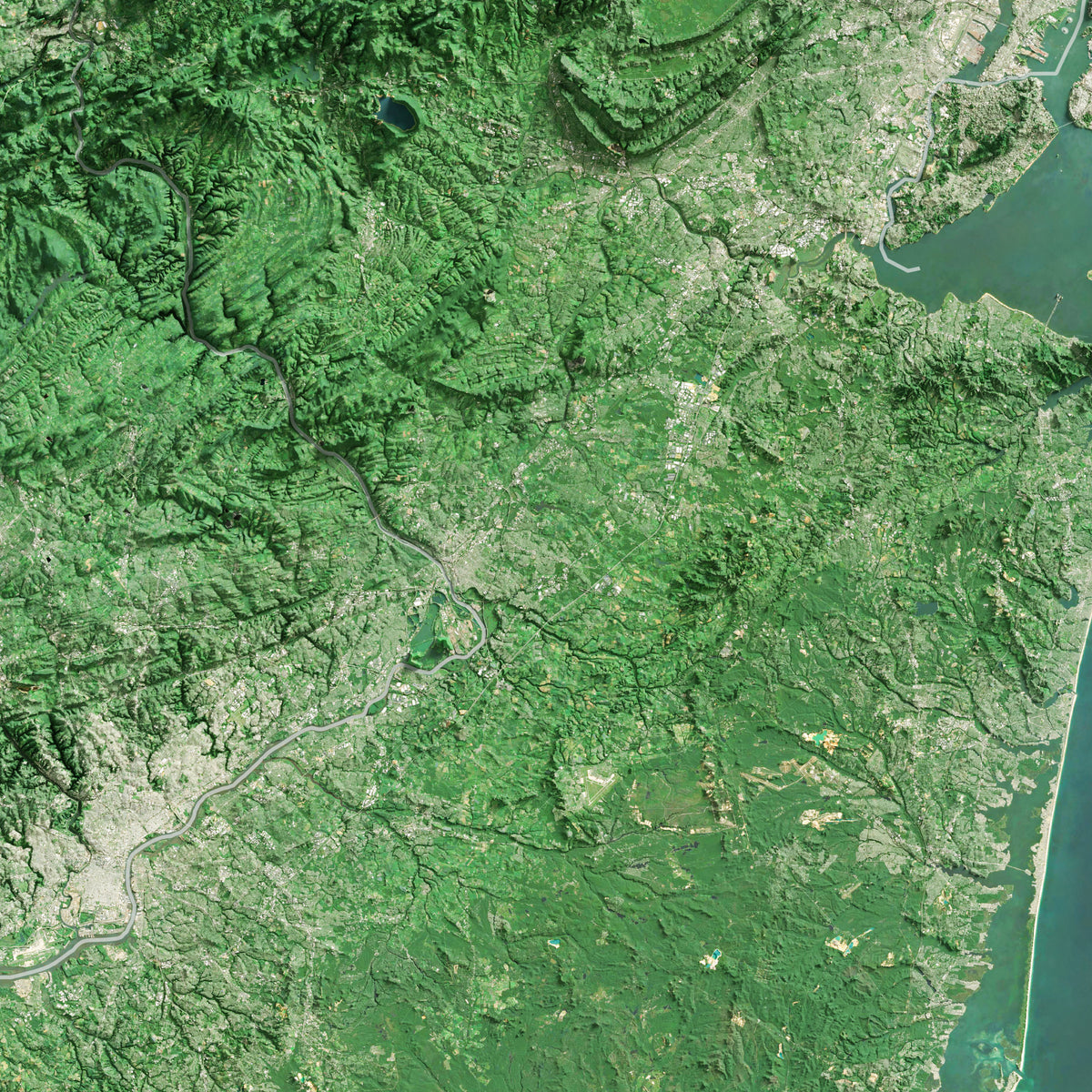 New Jersey Imagery Shaded Relief – Visual Wall Maps Studio