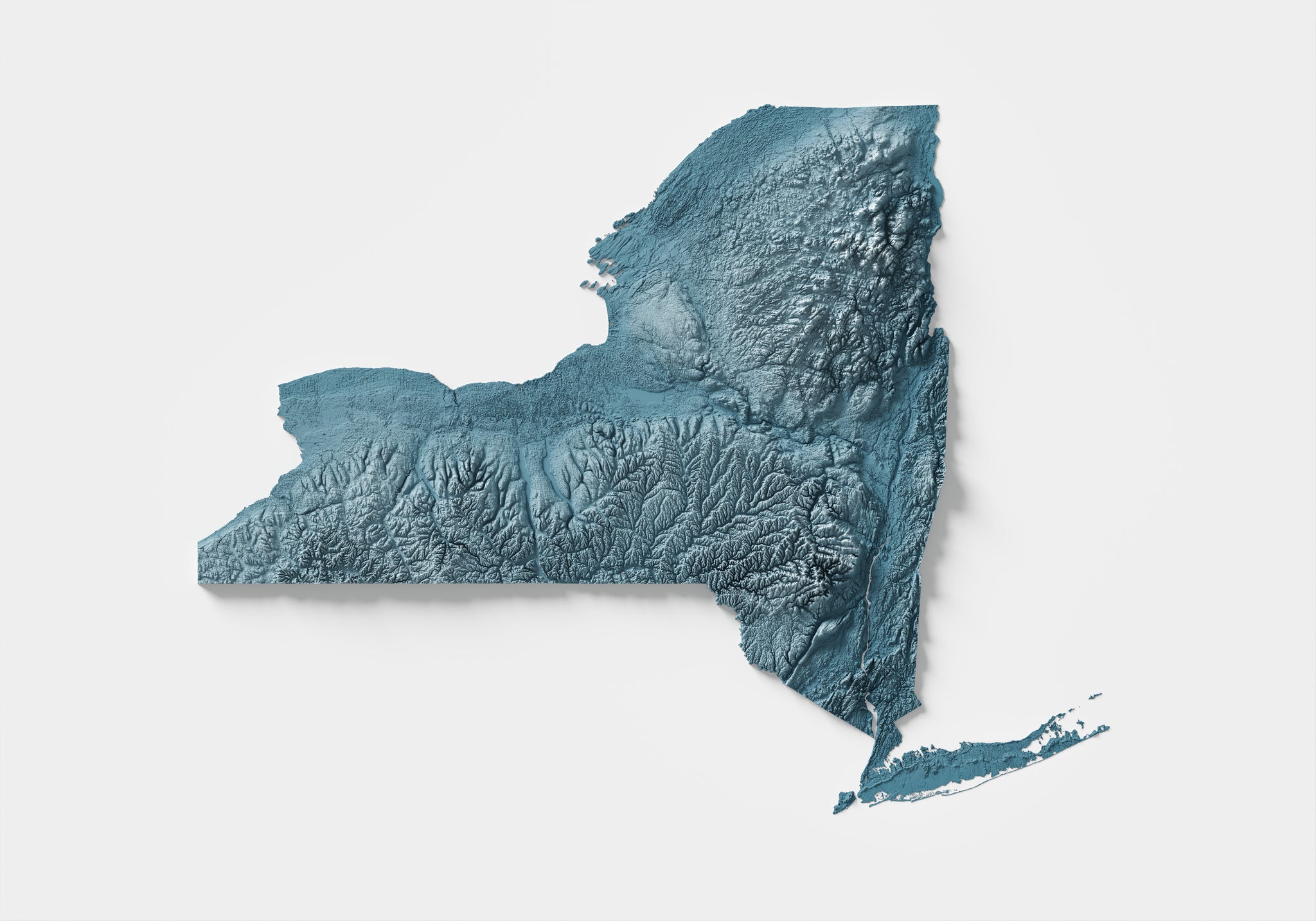 New York Shaded Relief – Visual Wall Maps Studio