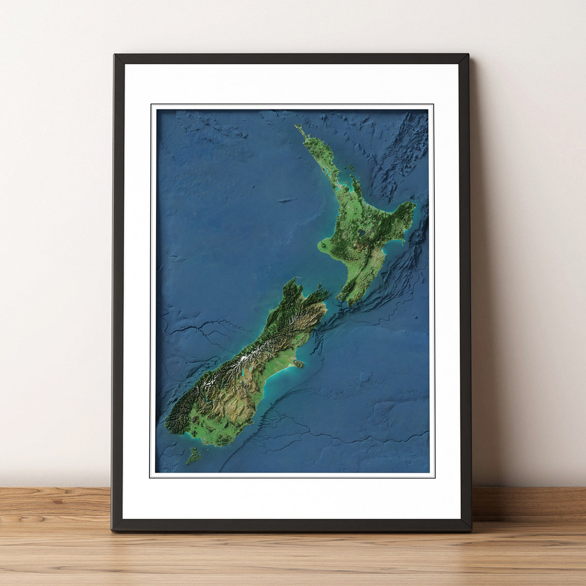 New Zealand Imagery Shaded Relief – Visual Wall Maps Studio