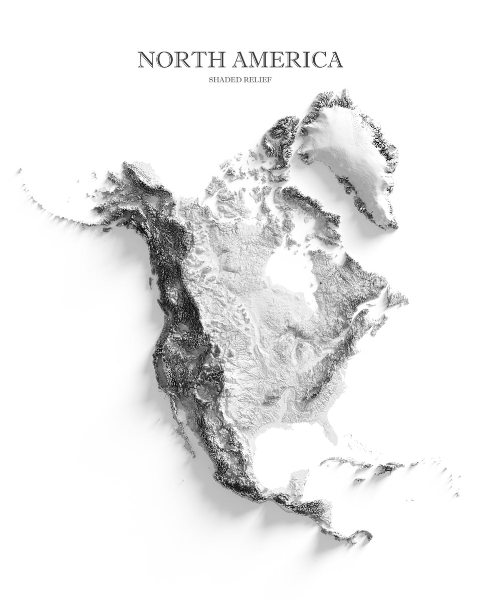 White Map Of North America
