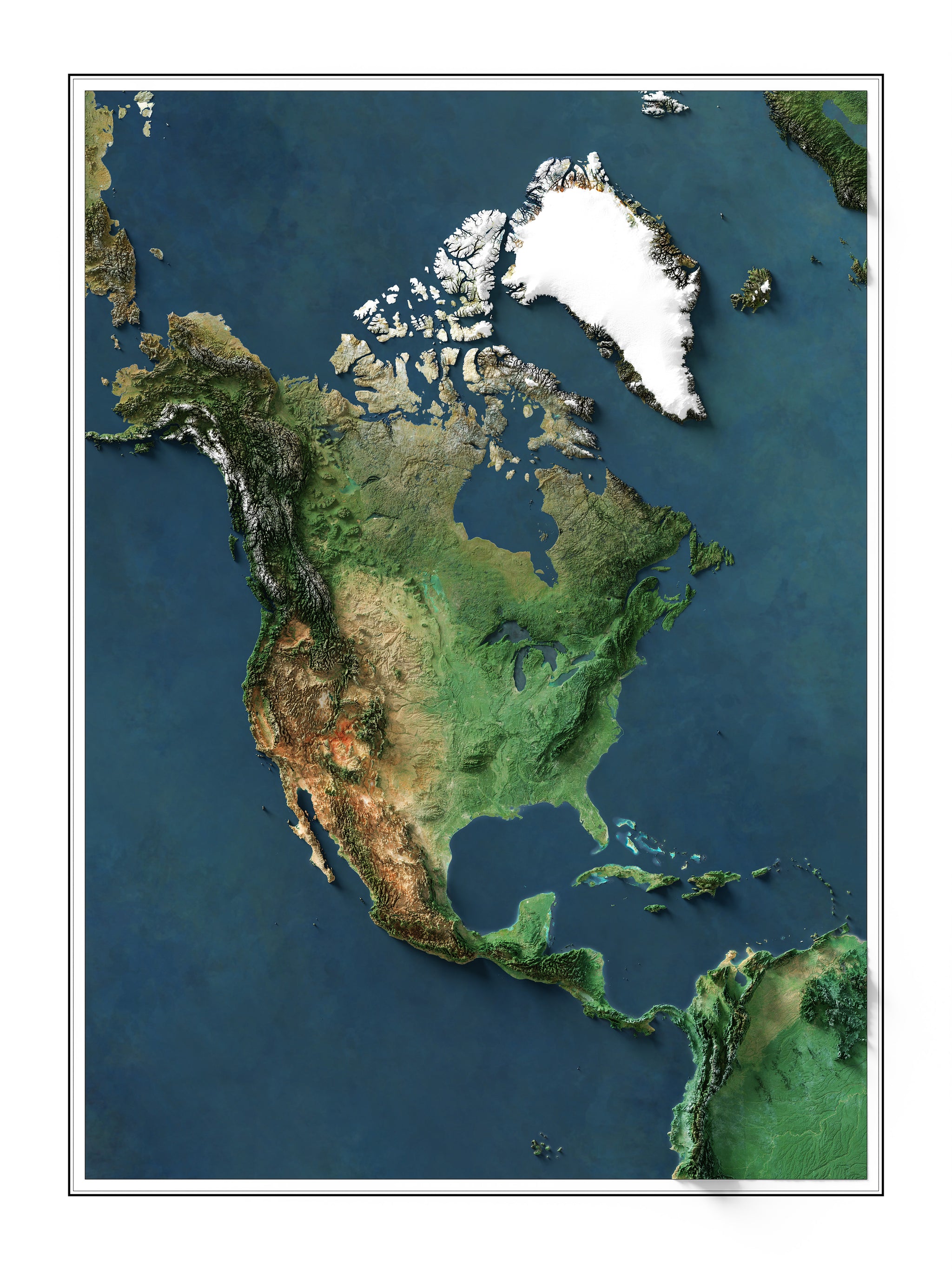North America Imagery Shaded Relief – Visual Wall Maps Studio