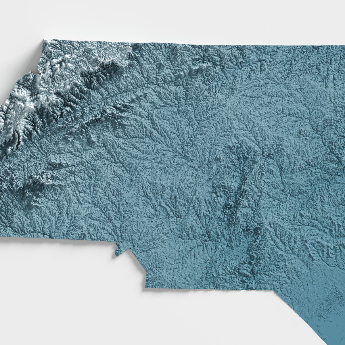 North Carolina Shaded Relief – Visual Wall Maps Studio