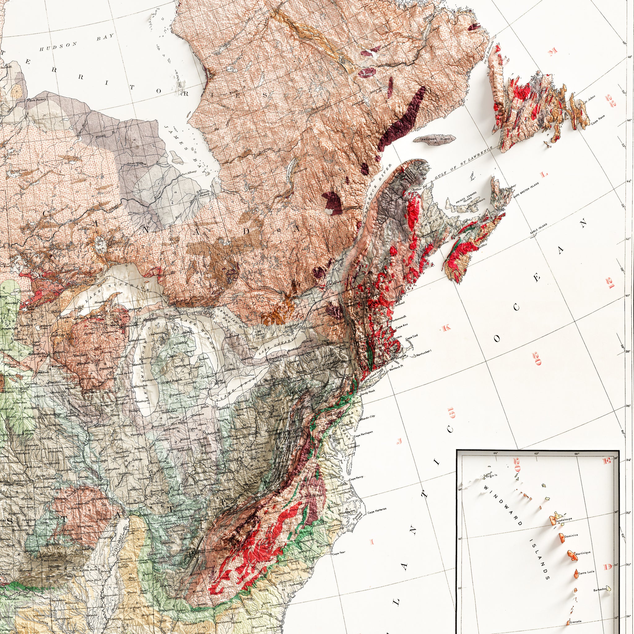 Geological Map of North America – Visual Wall Maps Studio