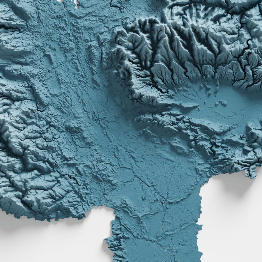 North Yorkshire County Shaded Relief – Visual Wall Maps Studio
