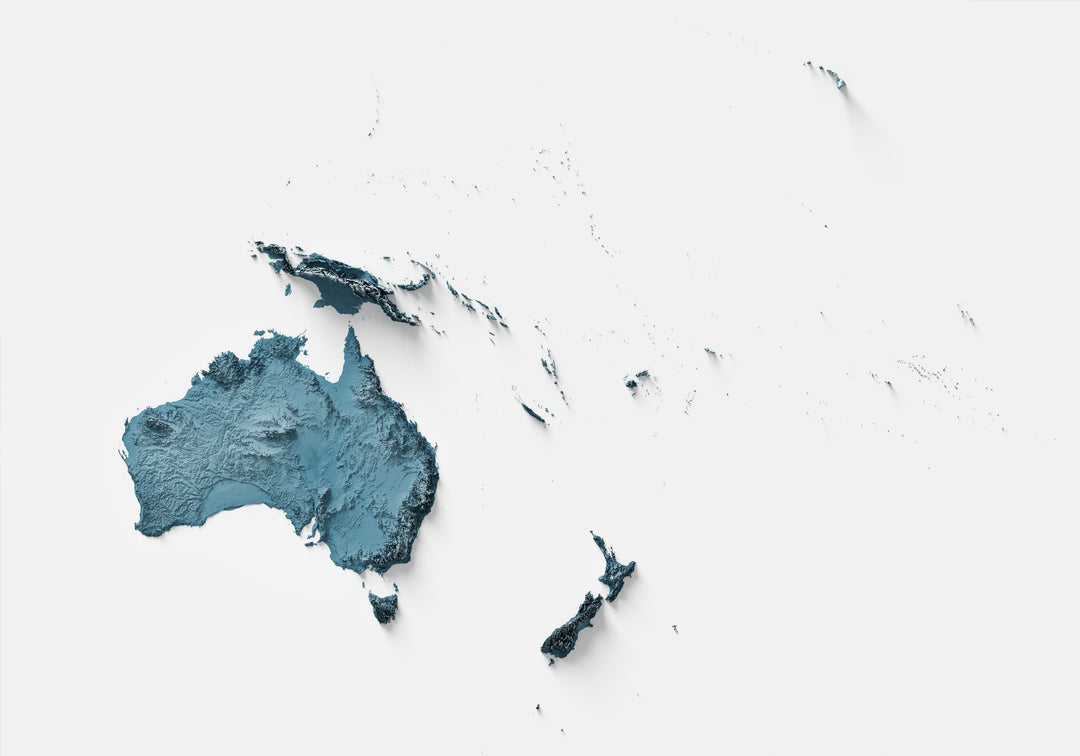 Oceania Shaded Relief – Visual Wall Maps Studio