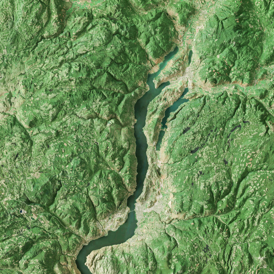 Okanagan Valley Imagery Shaded Relief – Visual Wall Maps Studio