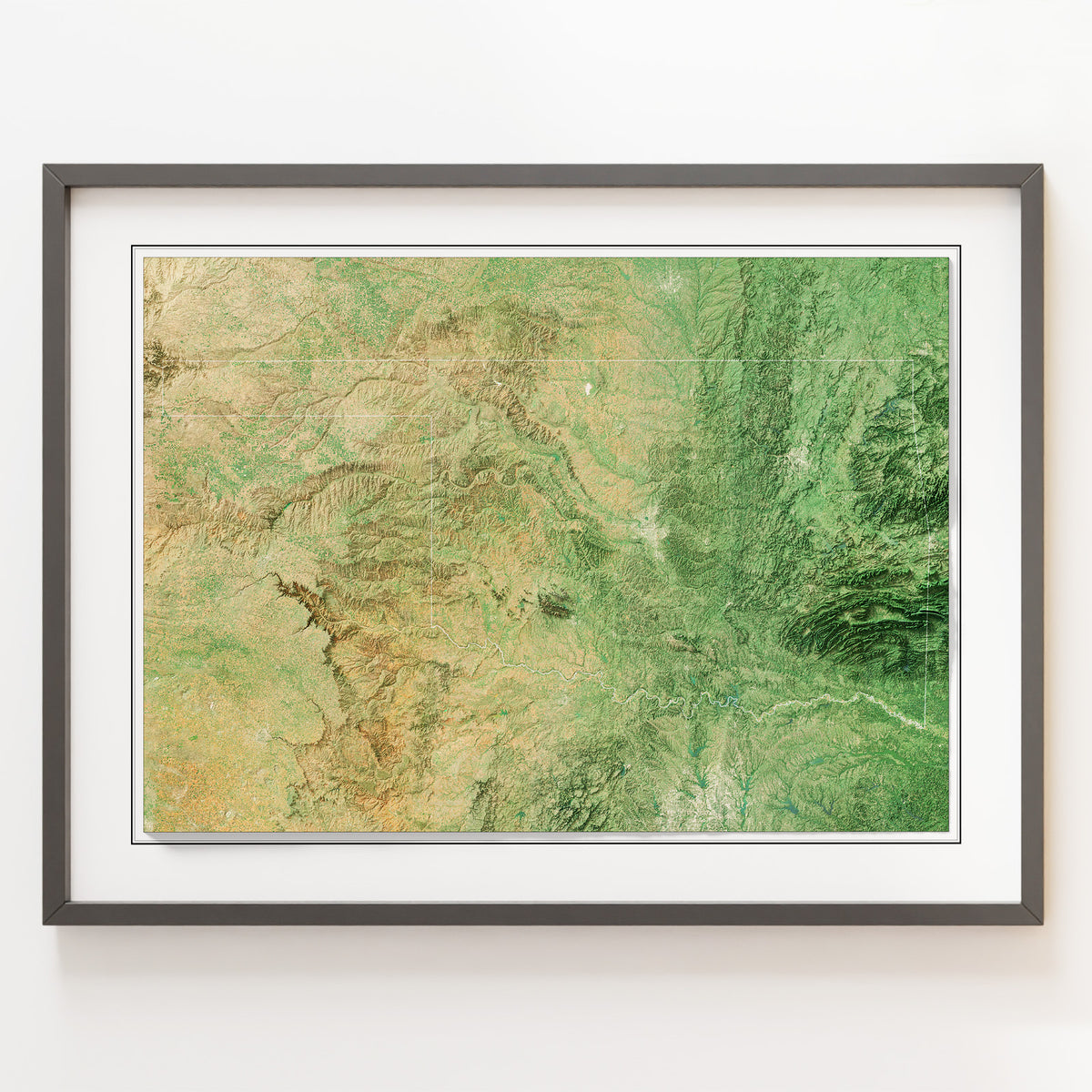 Oklahoma Imagery Shaded Relief – Visual Wall Maps Studio