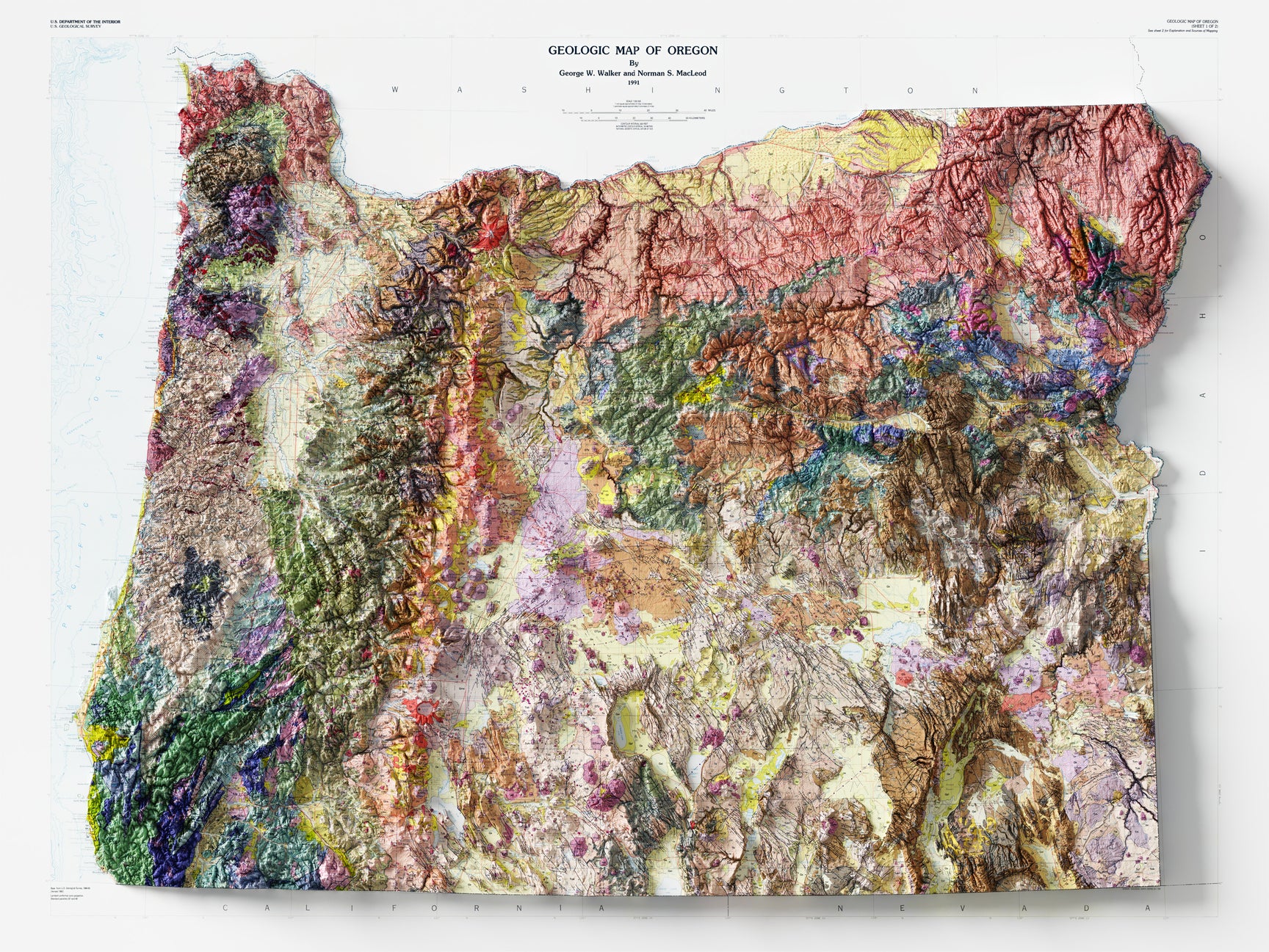 Geological Map of Oregon – Visual Wall Maps Studio