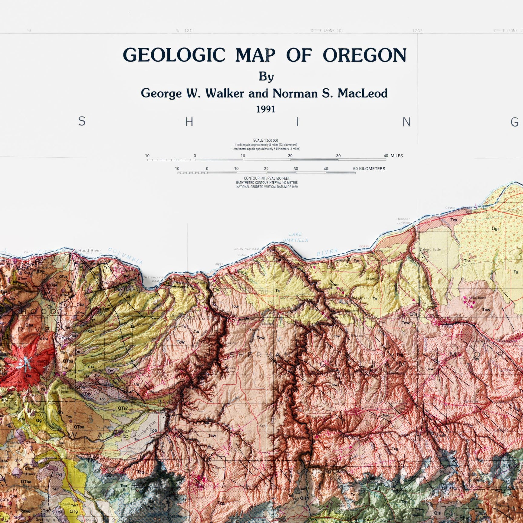 Geological Map of Oregon – Visual Wall Maps Studio