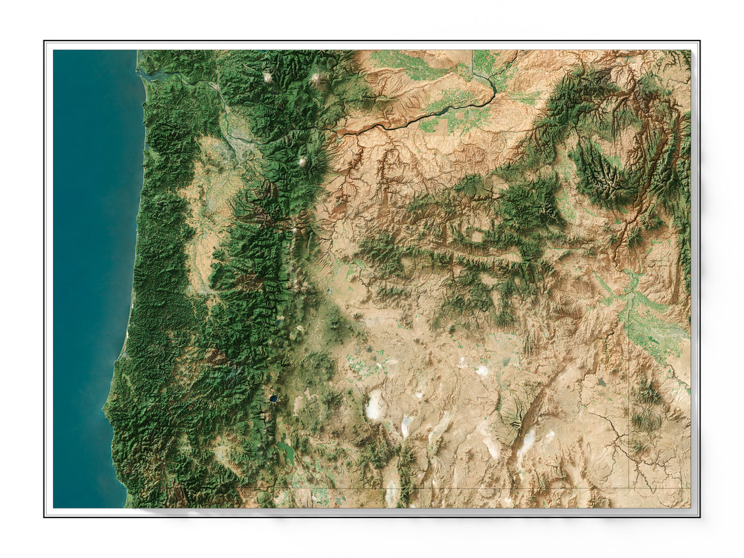 Oregon Imagery Shaded Relief – Visual Wall Maps Studio