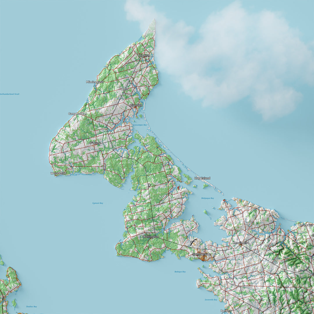 Modern Topographic Maps – Tagged "PEI"– Visual Wall Maps Studio