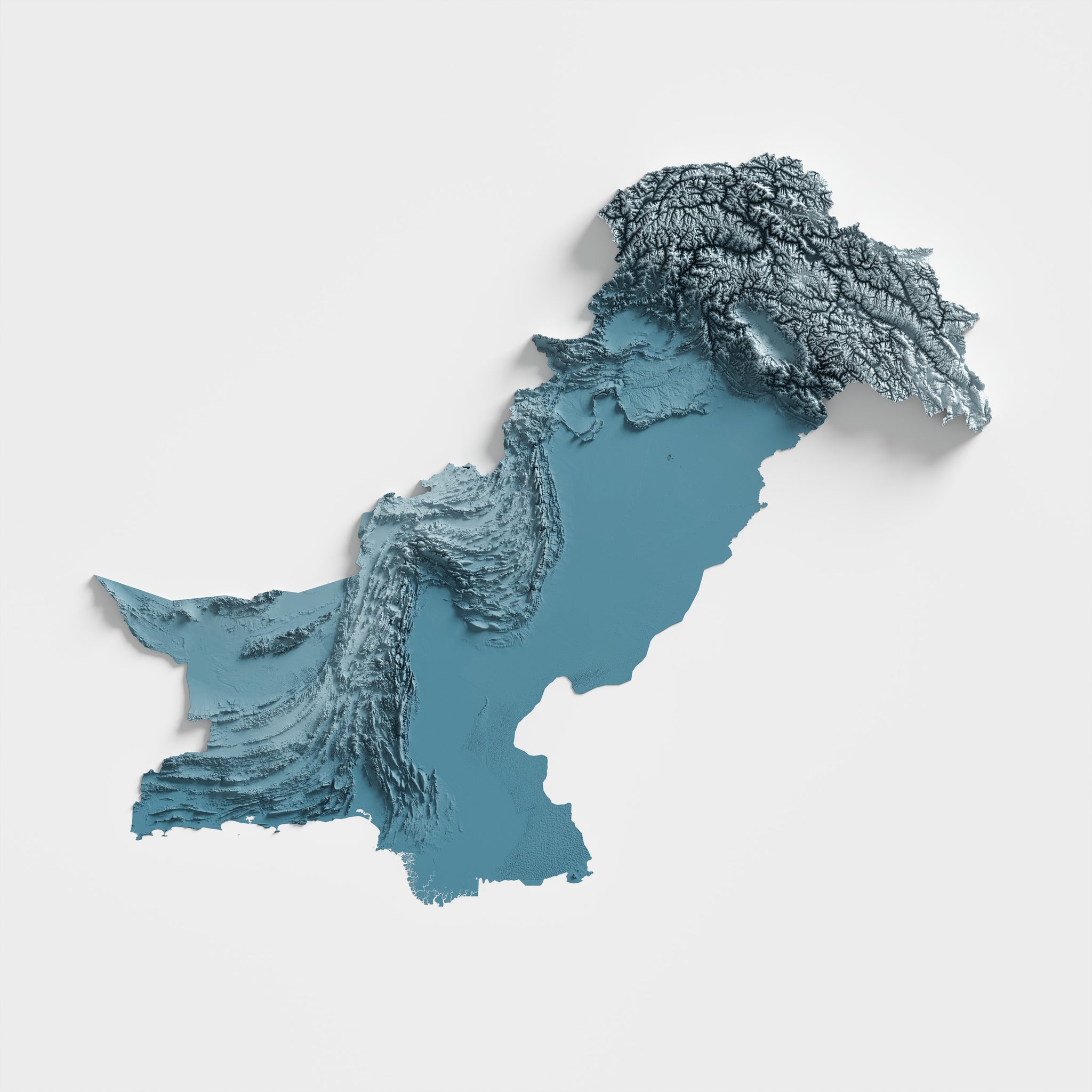 Pakistan Shaded Relief Map – Visual Wall Maps Studio