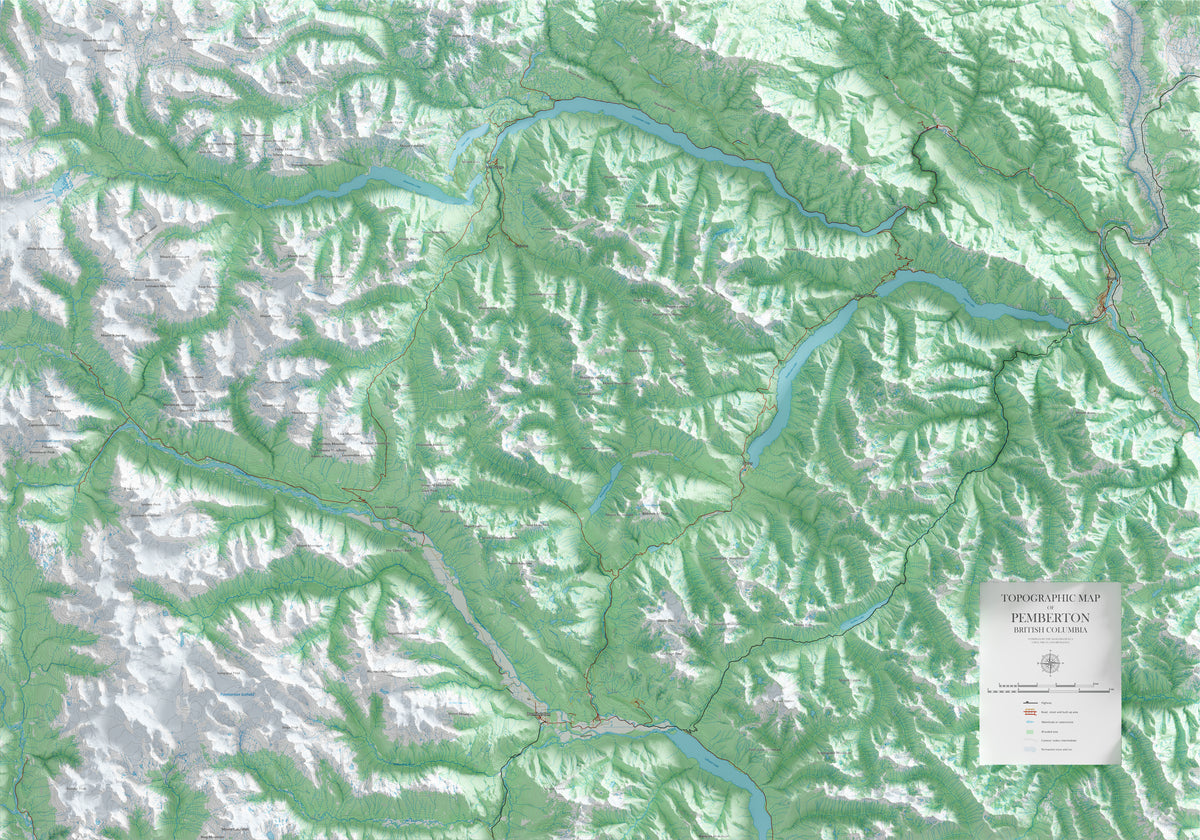 Pemberton Valley Topographic Map – Visual Wall Maps Studio