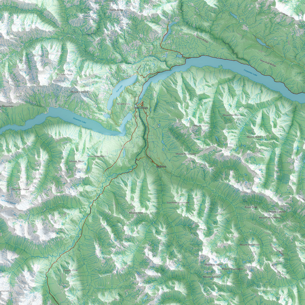 Pemberton Valley Topographic Map – Visual Wall Maps Studio