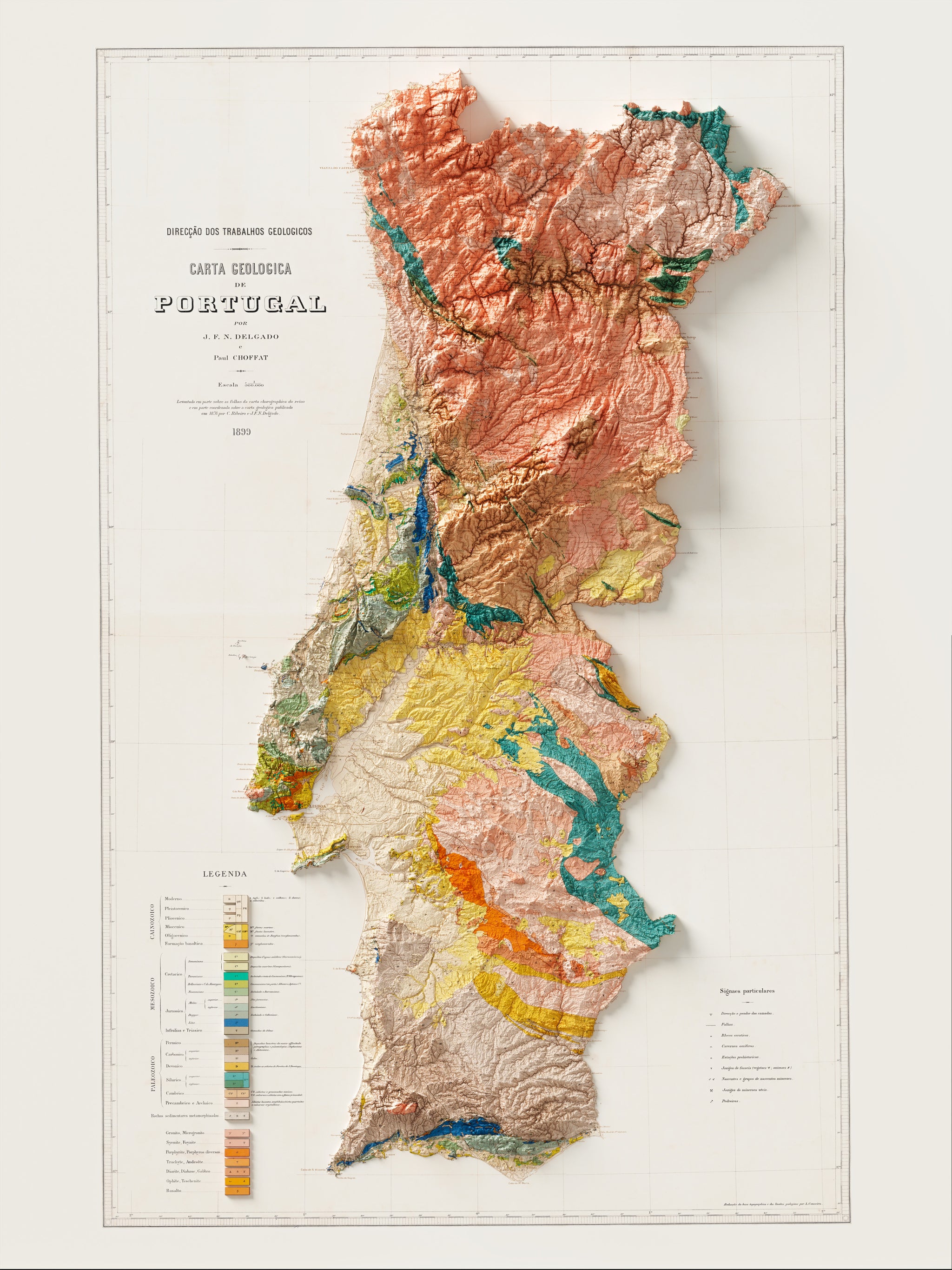 Geological Map of Portugal (c.1899) – Visual Wall Maps Studio