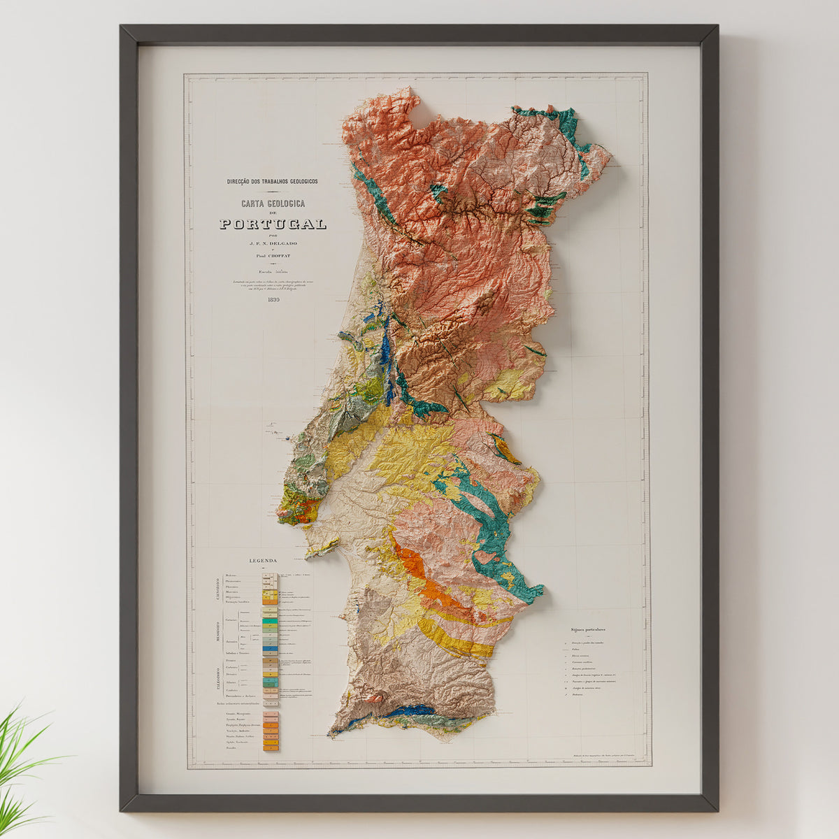 Geological Map of Portugal (c.1899) – Visual Wall Maps Studio