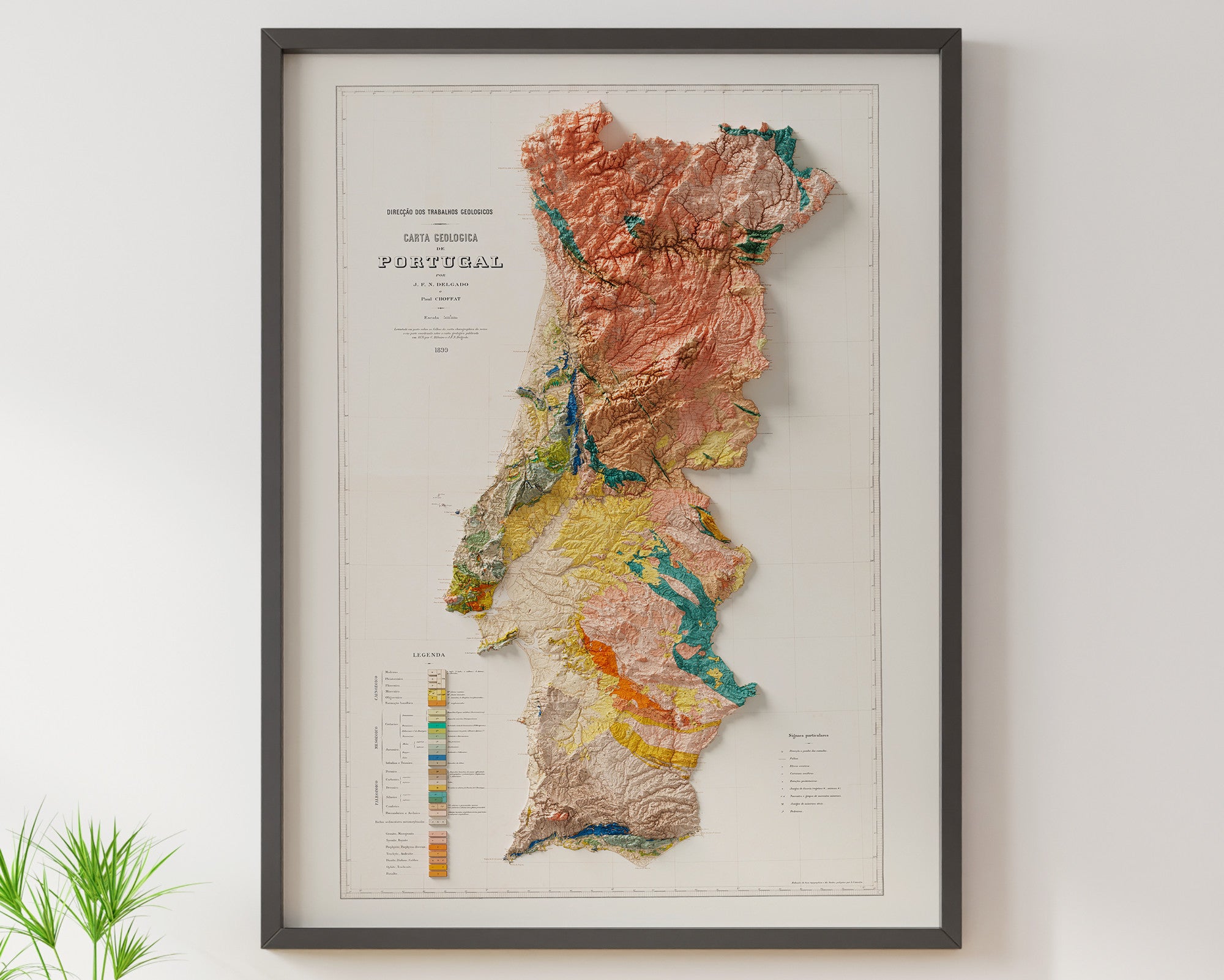 Geological Map of Portugal (c.1899) – Visual Wall Maps Studio