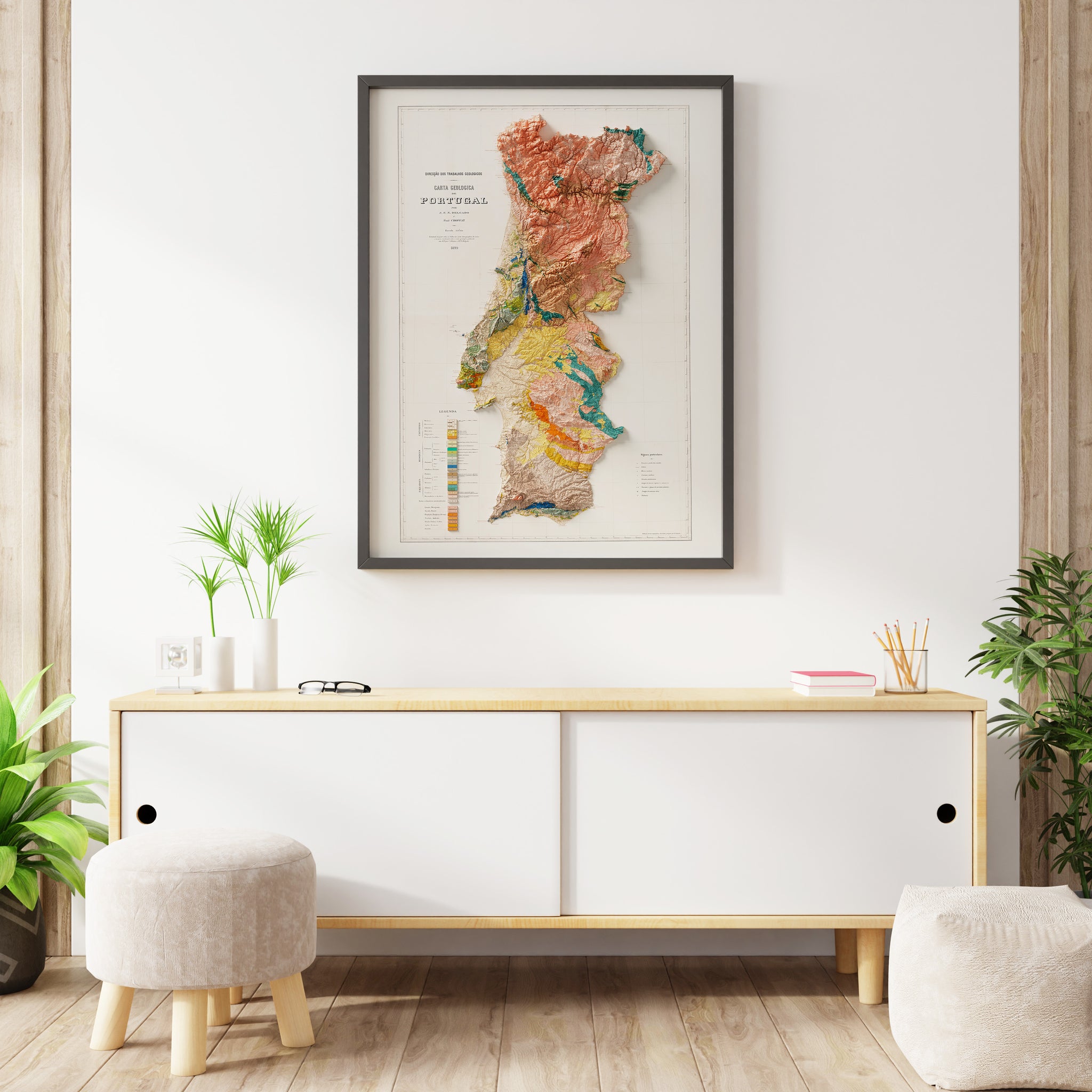 Geological Map of Portugal (c.1899) – Visual Wall Maps Studio