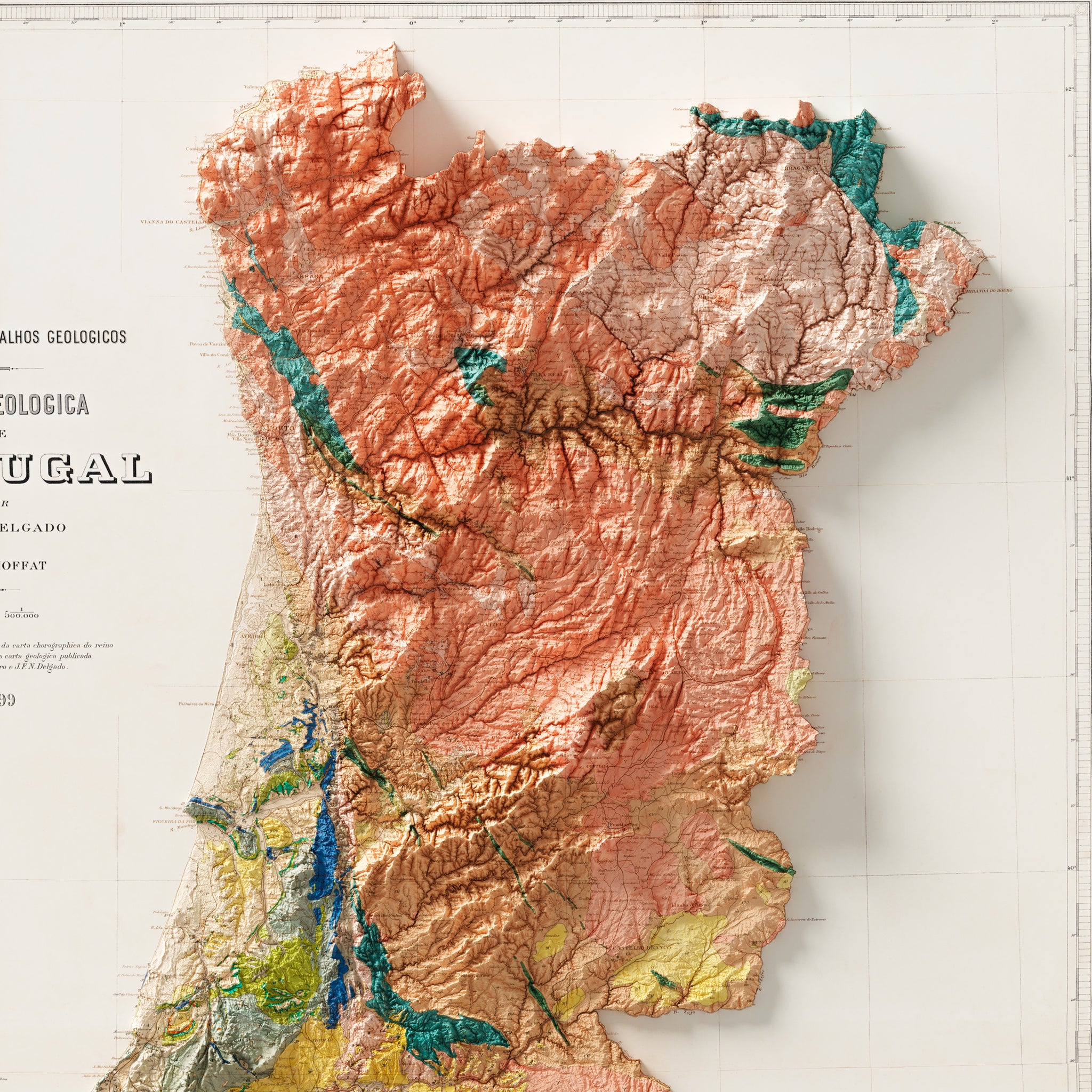Geological Map of Portugal (c.1899) – Visual Wall Maps Studio