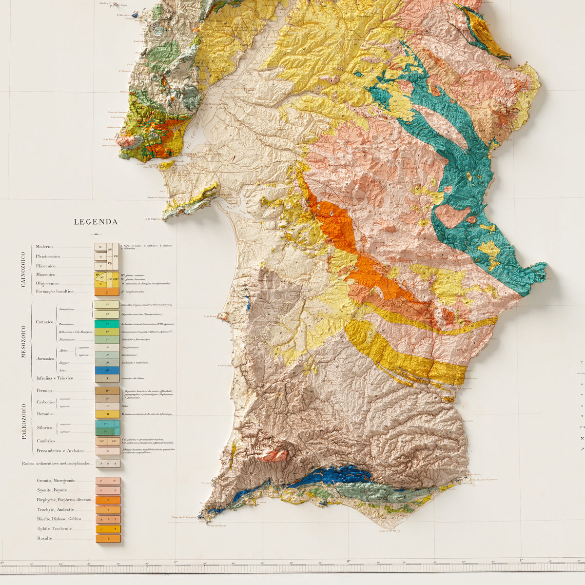 Geological Map of Portugal (c.1899) – Visual Wall Maps Studio