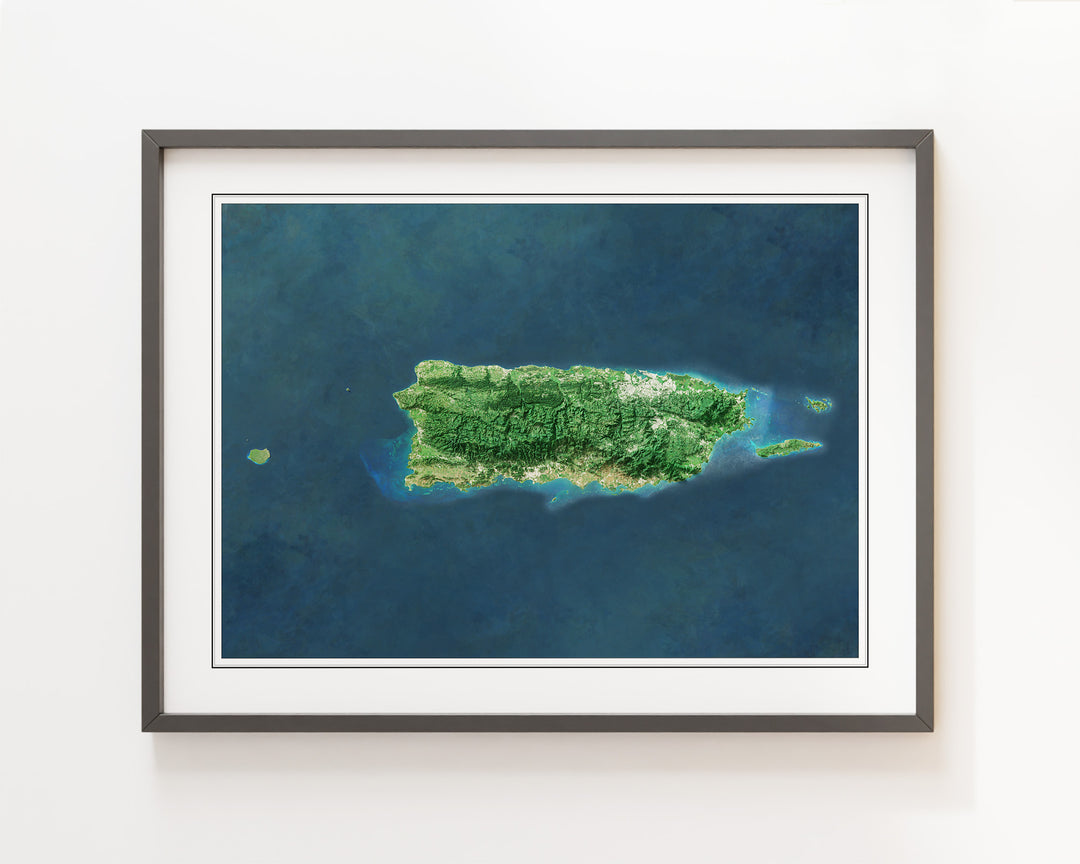 Puerto Rico Imagery Shaded Relief – Visual Wall Maps Studio