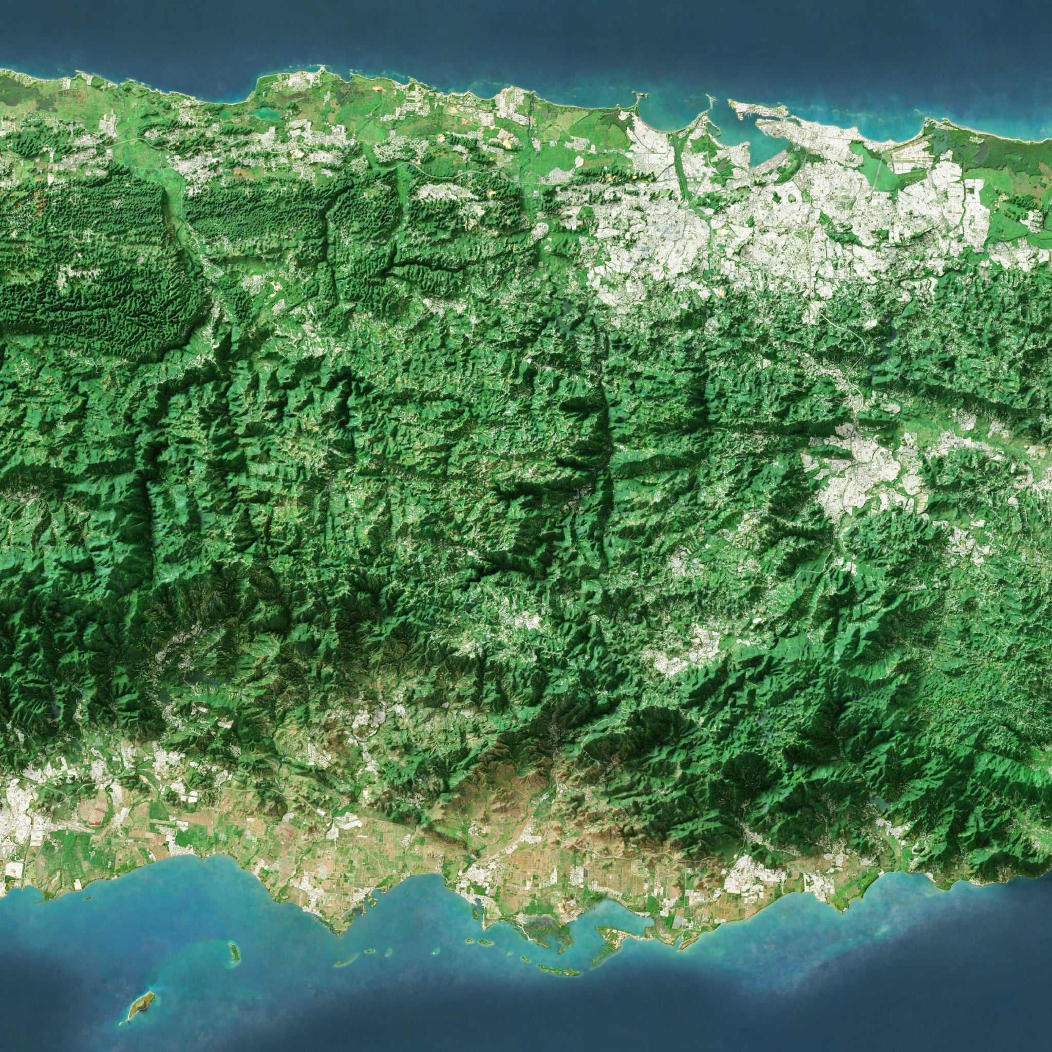 Puerto Rico Imagery Shaded Relief – Visual Wall Maps Studio