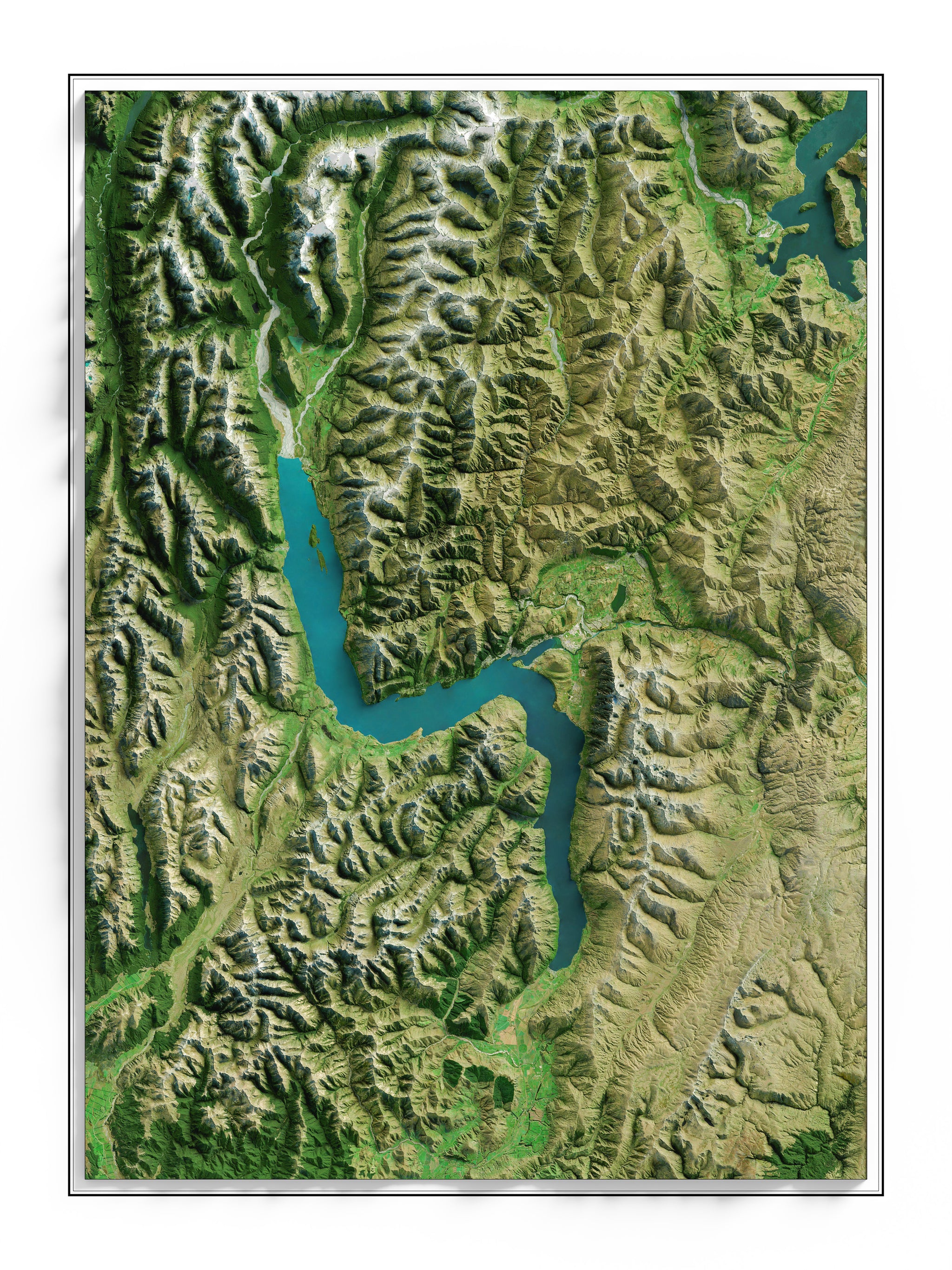 Queenstown, New Zealand Imagery Shaded Relief – Visual Wall Maps Studio