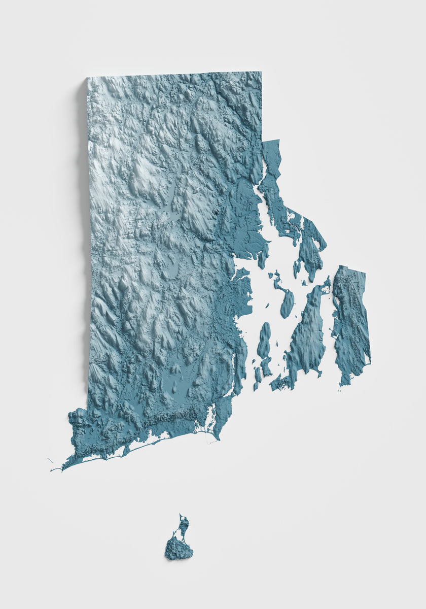 Rhode Island Shaded Relief – Visual Wall Maps Studio