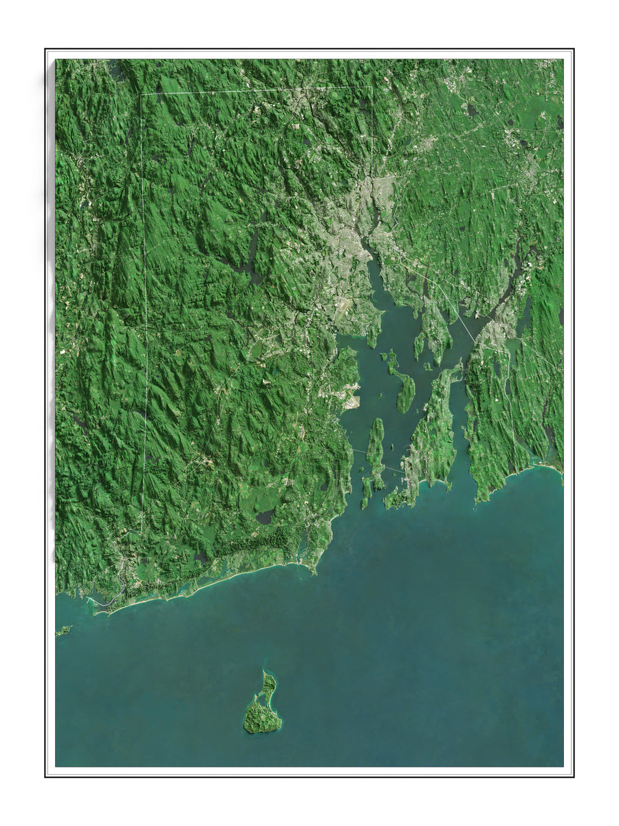 Rhode Island Imagery Shaded Relief – Visual Wall Maps Studio