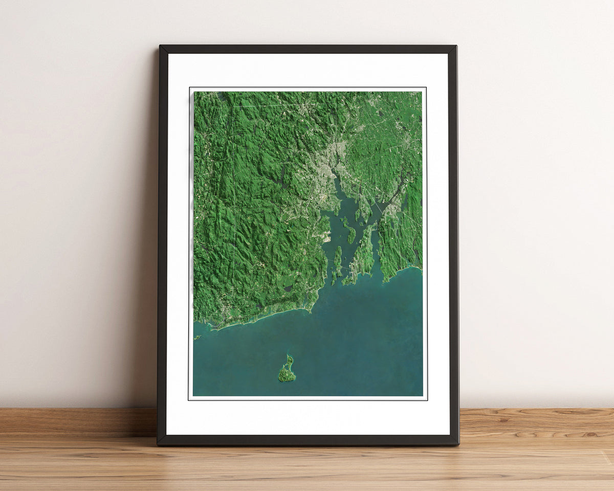 Rhode Island Imagery Shaded Relief – Visual Wall Maps Studio