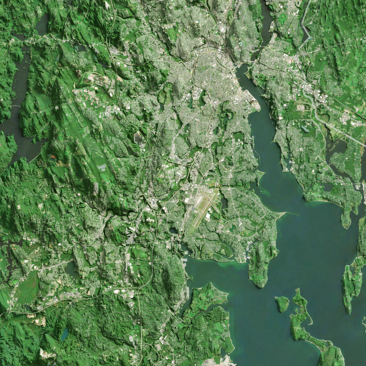 Rhode Island Imagery Shaded Relief – Visual Wall Maps Studio