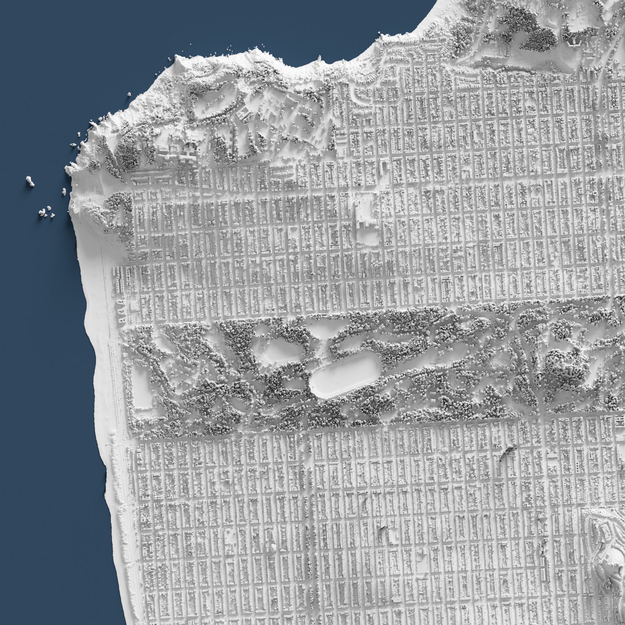 San Francisco Shaded Relief – Visual Wall Maps Studio