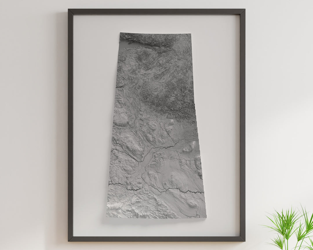 Saskatchewan Shaded Relief (5 Variations) – Visual Wall Maps Studio