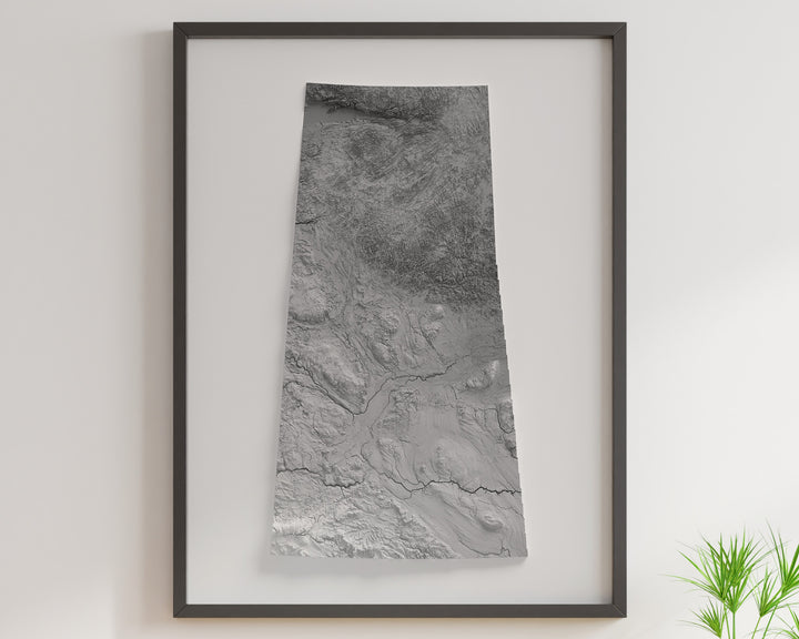 Saskatchewan Shaded Relief (5 Variations) – Visual Wall Maps Studio