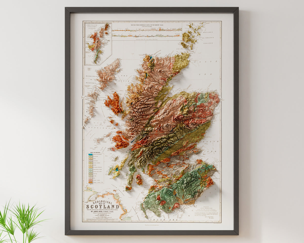Geological Map of Scotland (c.1860) – Visual Wall Maps Studio