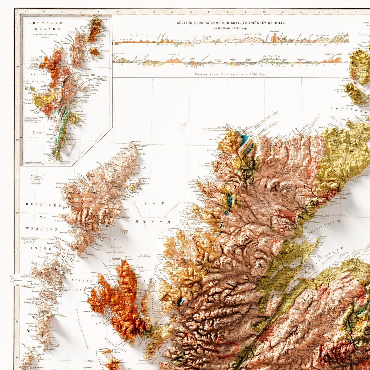 Geological Map of Scotland (c.1860) – Visual Wall Maps Studio