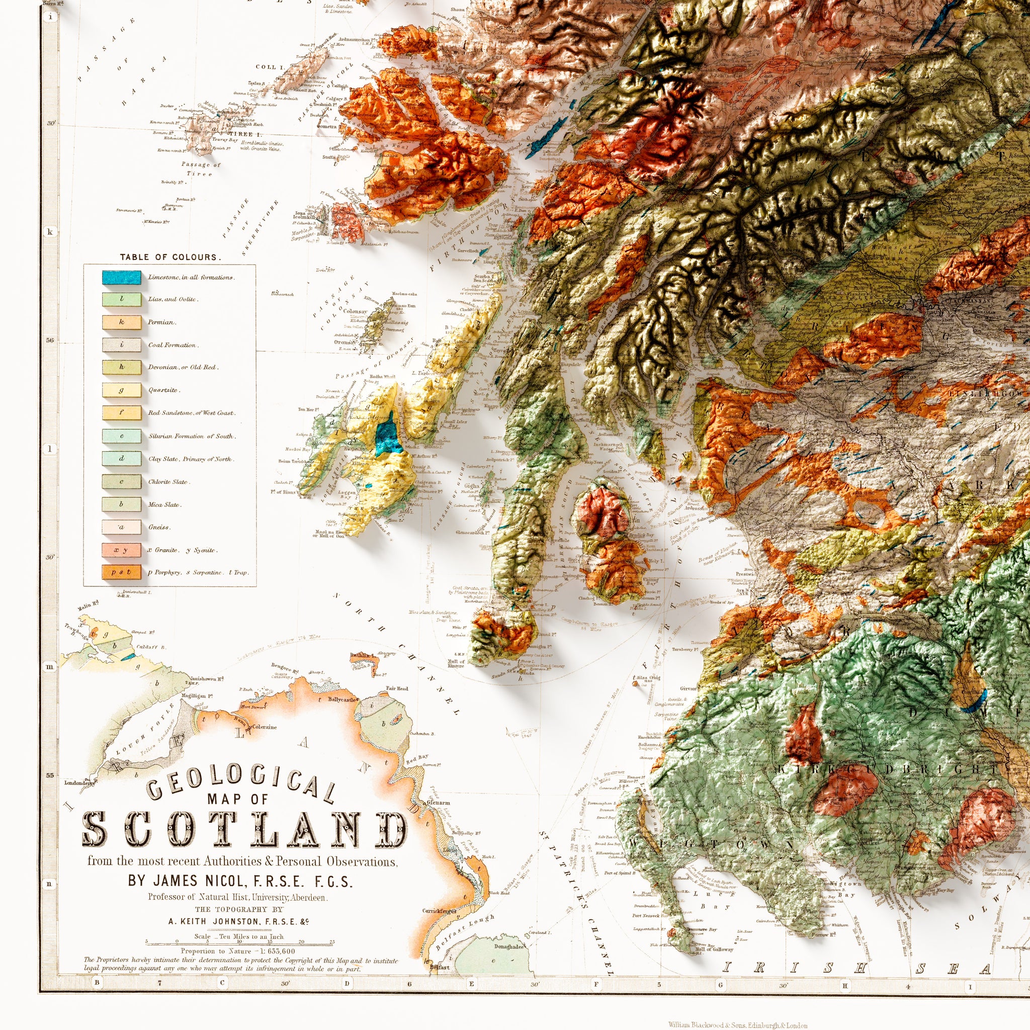 Geological Map of Scotland (c.1860) – Visual Wall Maps Studio