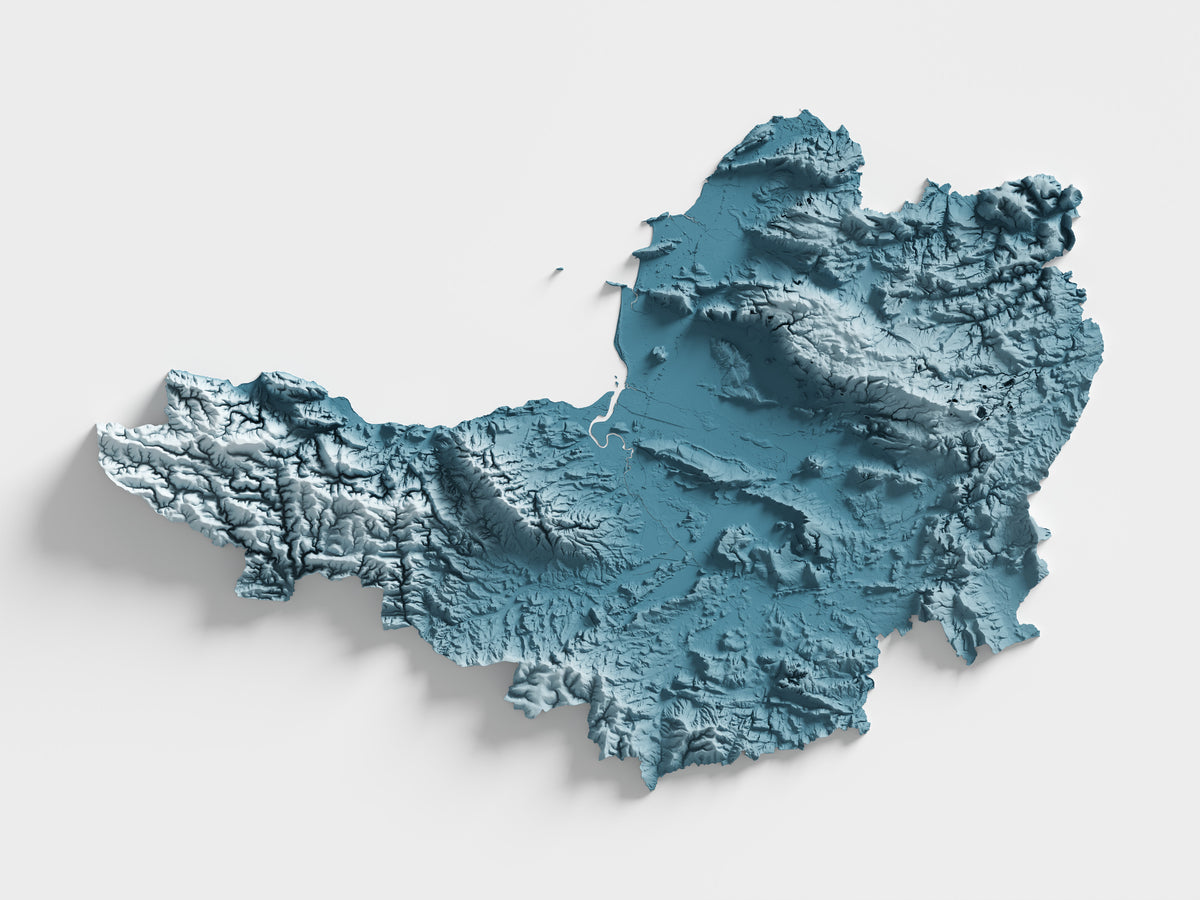 Somerset County Shaded Relief – Visual Wall Maps Studio