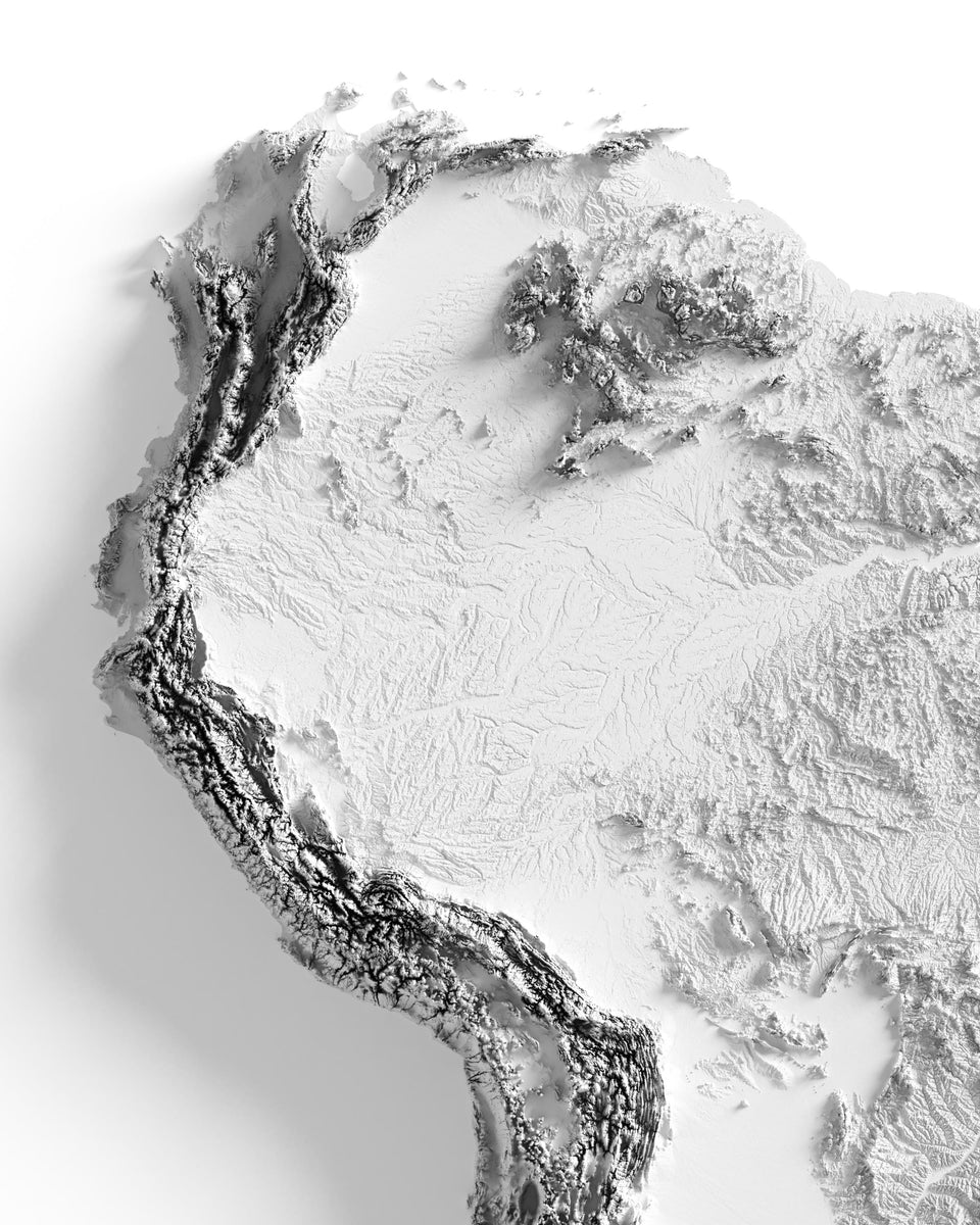 South America Shaded Relief – Visual Wall Maps Studio